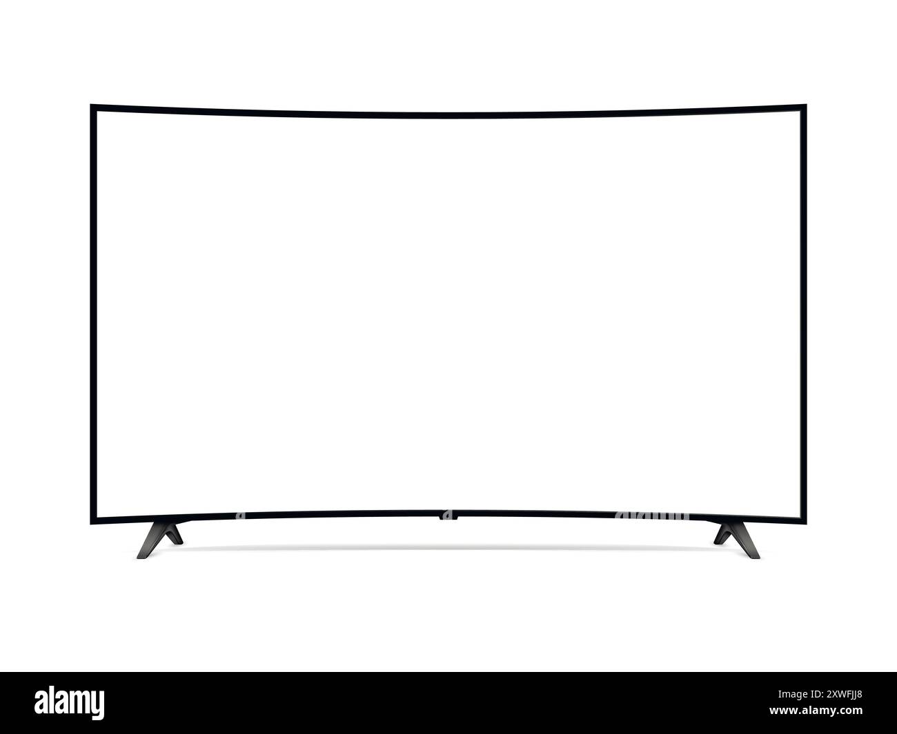 Realistic curved tv screen. Smart tv mockup. Vector illustration Stock Vector Image & Art - Alamy