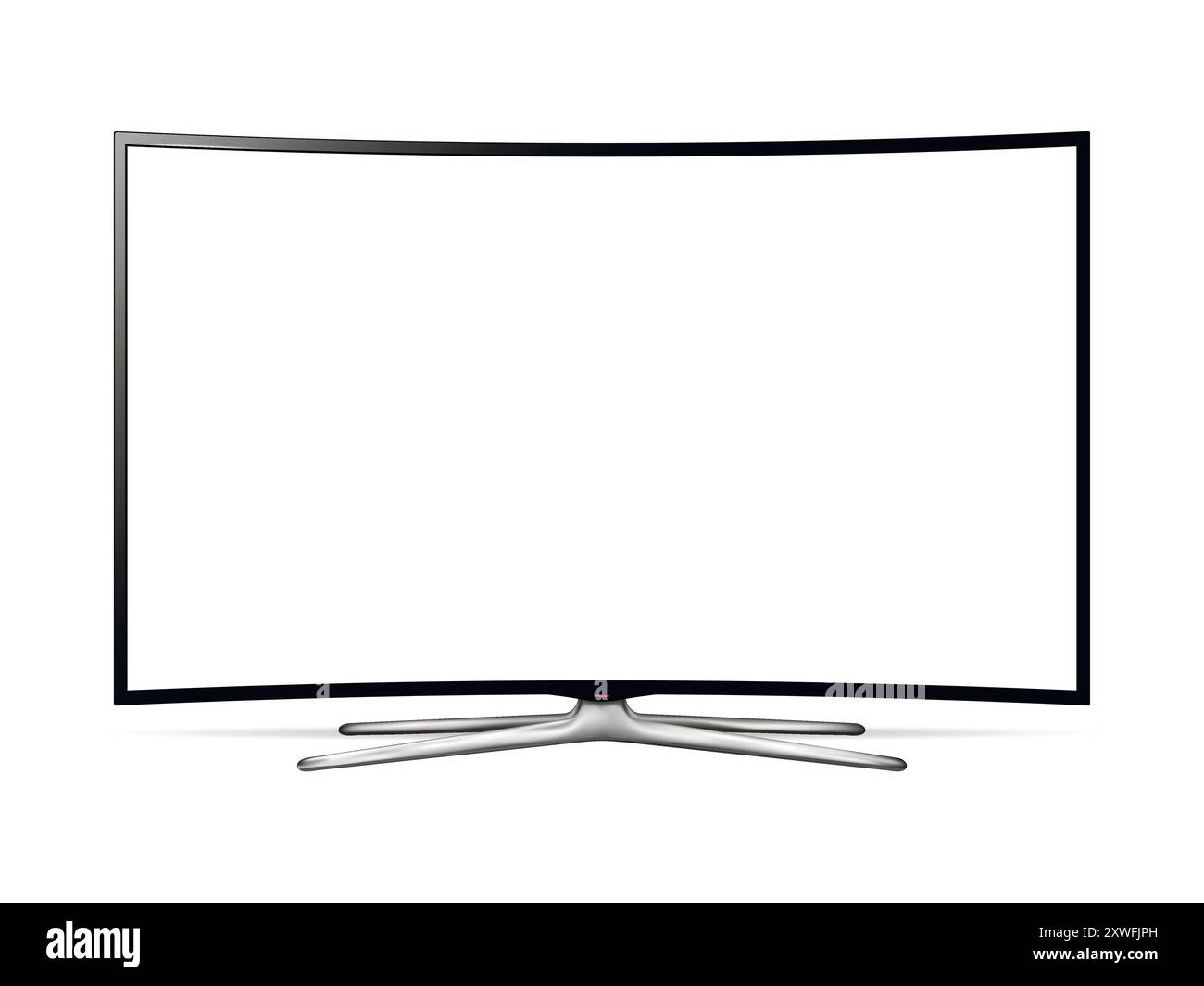OLED curved TV isolated on white background. Vector illustration Stock ...