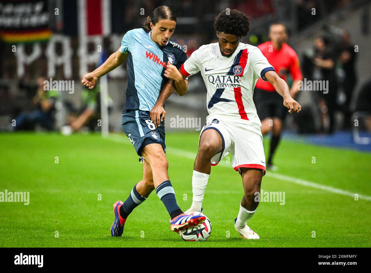 Le Havre, France. 16th Aug, 2024. Yassine KECHTA of Le Havre AC and ...