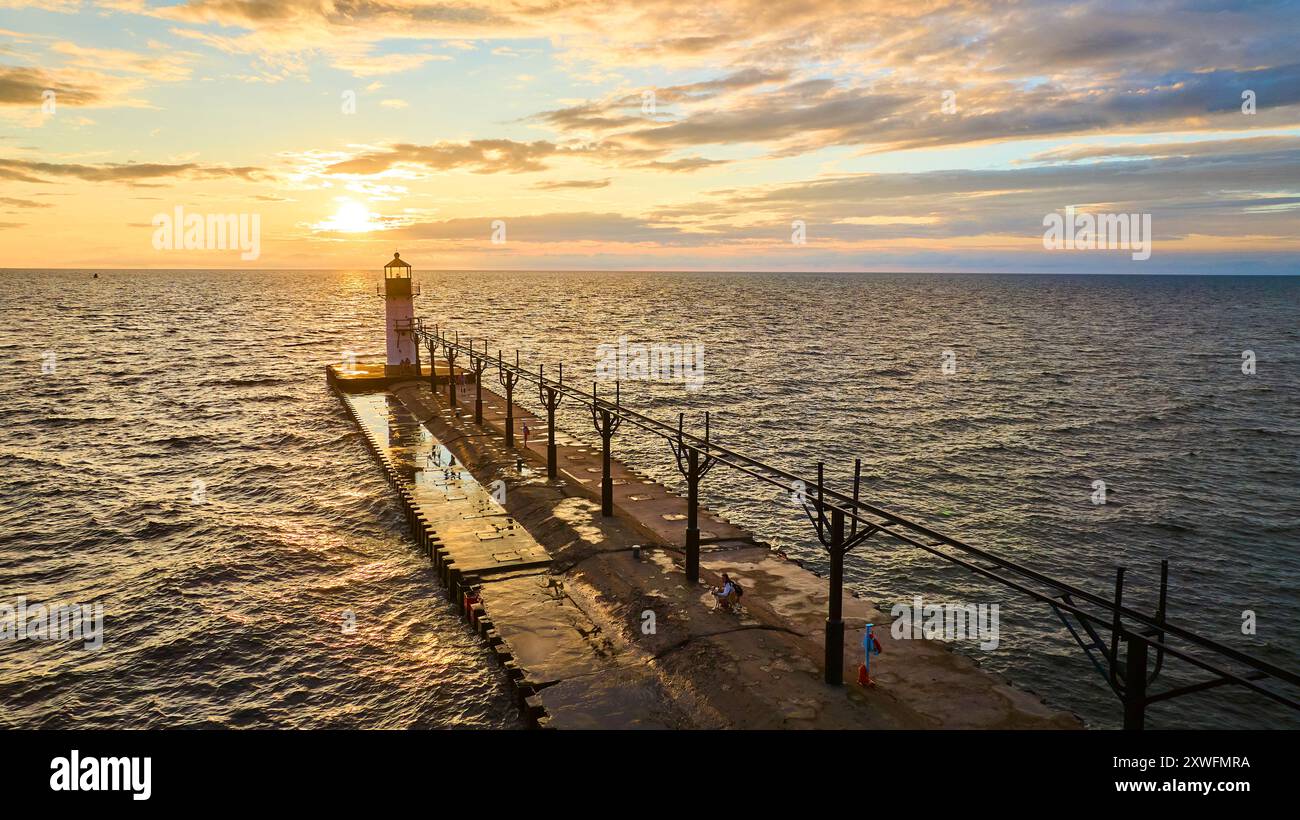 St. joseph north pier lighthouse sunset hi-res stock photography and images - Alamy
