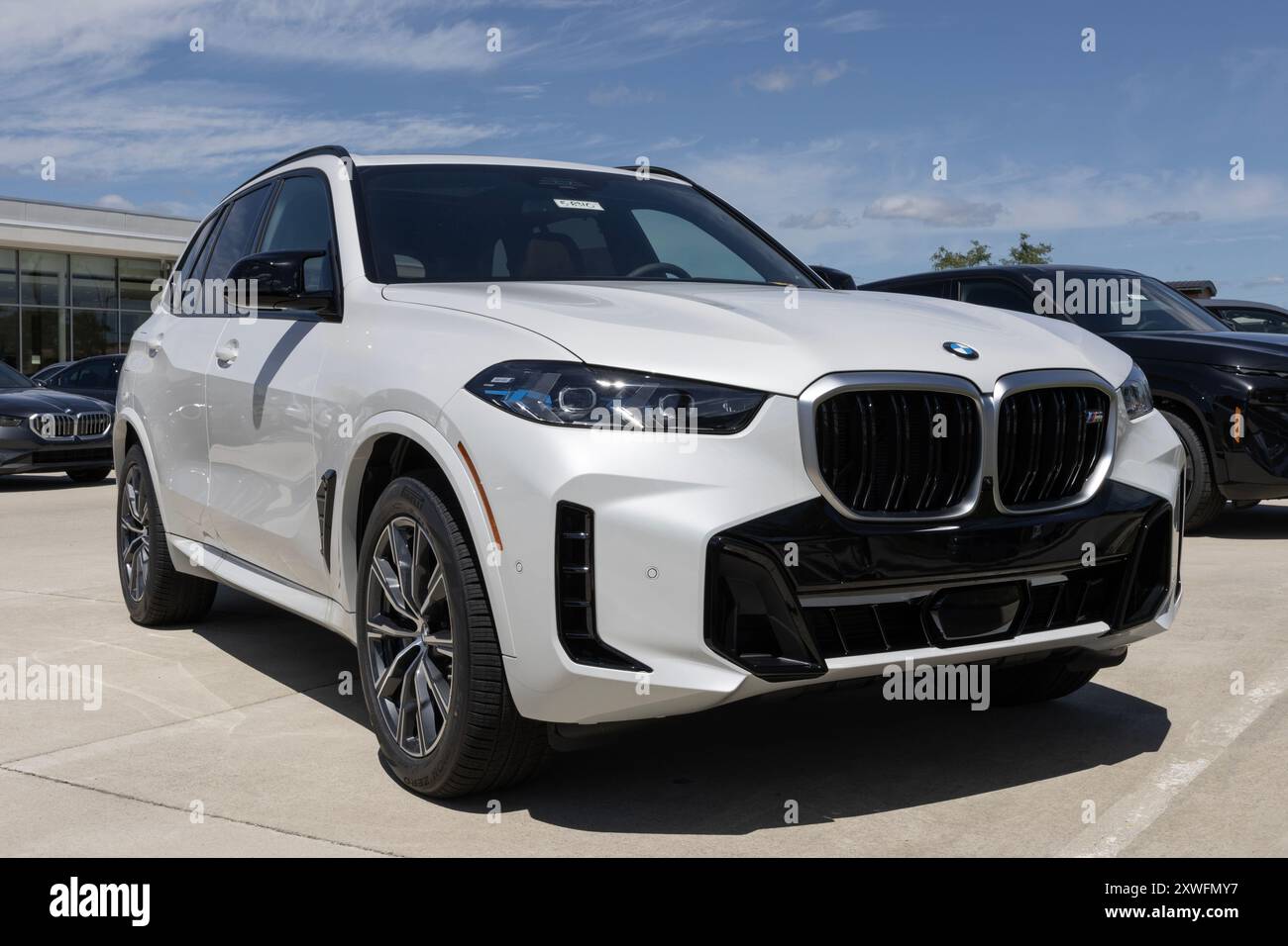 Lafayette - August 10, 2024: BMW X5 M60i xDrive display. BMW offers the ...