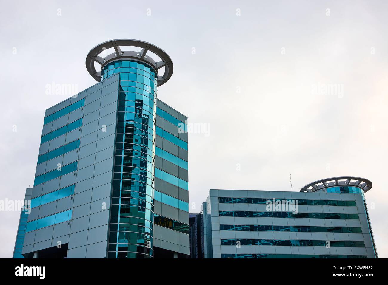 Modern Office Buildings with Reflective Glass from Low Angle Stock ...