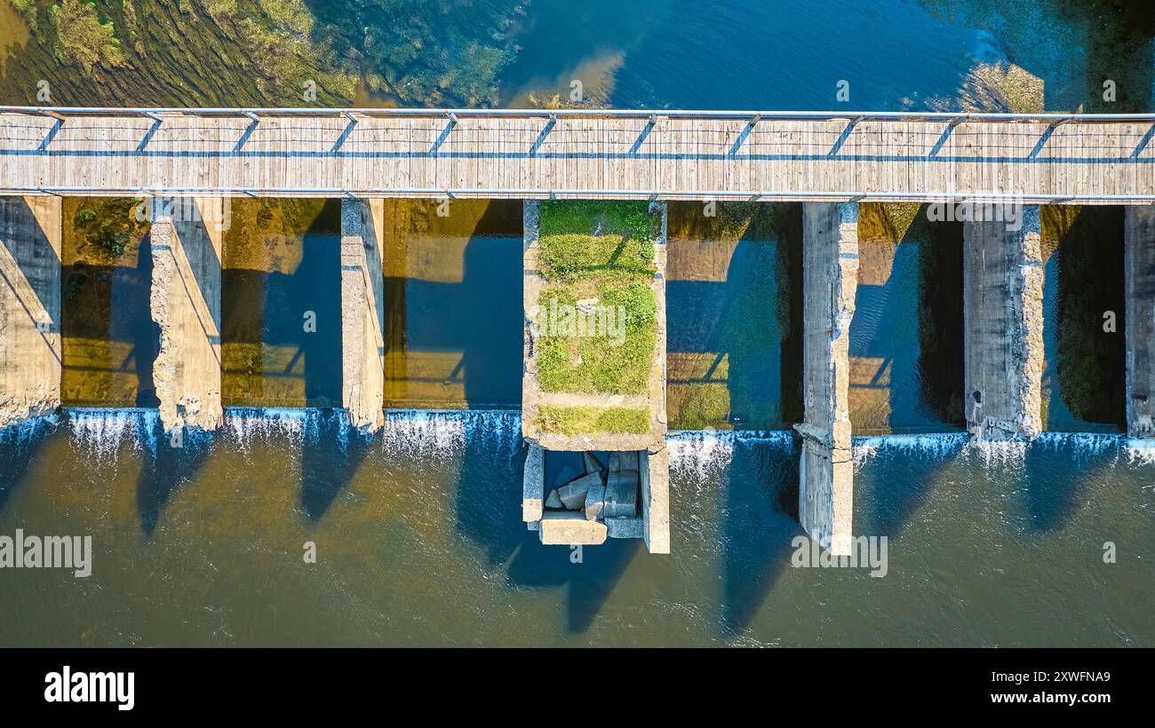 Aerial View of Dam and Riverfront in South Bend Stock Photo - Alamy