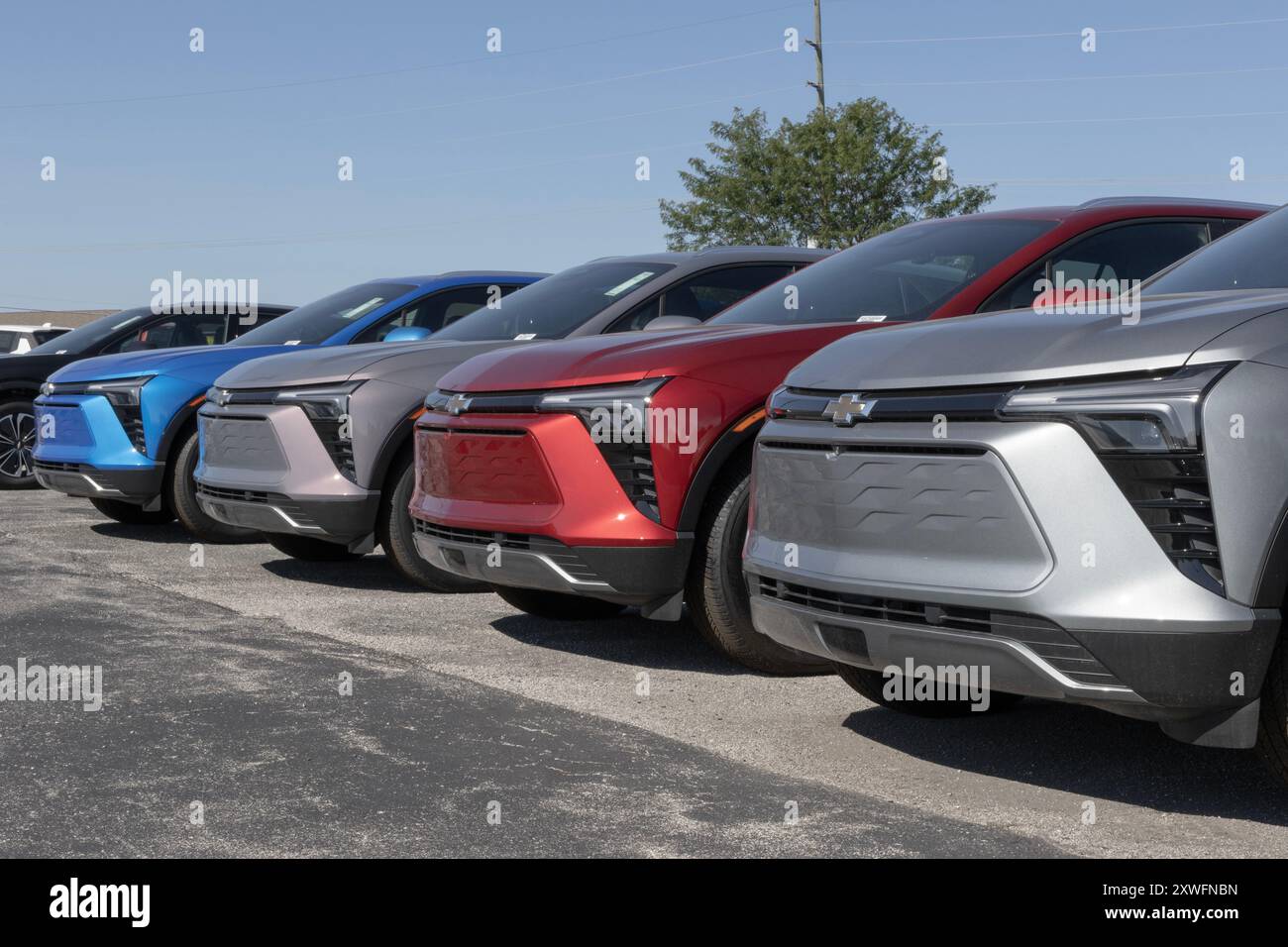 Avon - August 11, 2024: Chevrolet Blazer EV display at a dealership ...