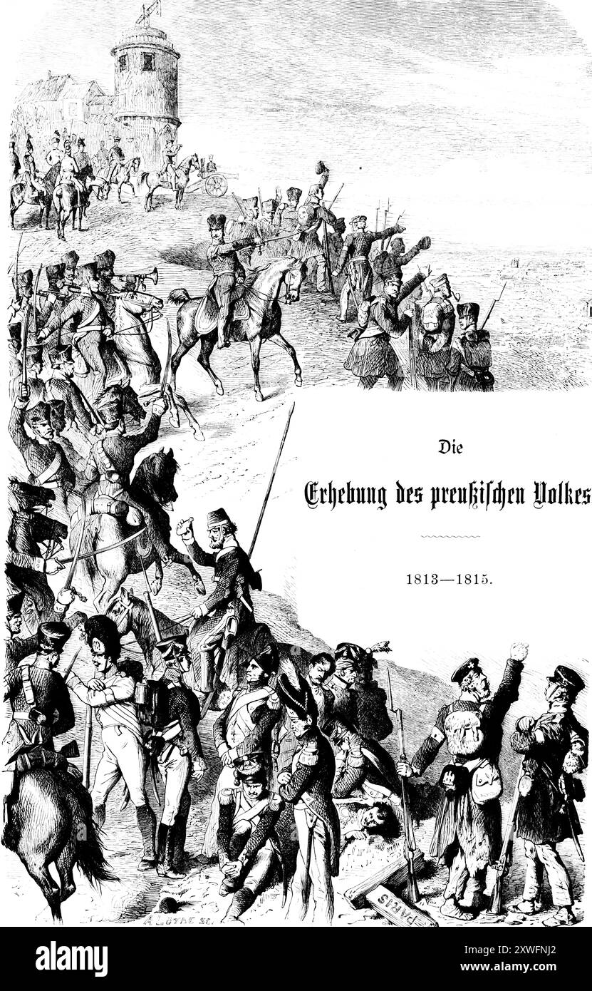 Frontispiece, introductory scene, upheaval of the Prussian people in ...