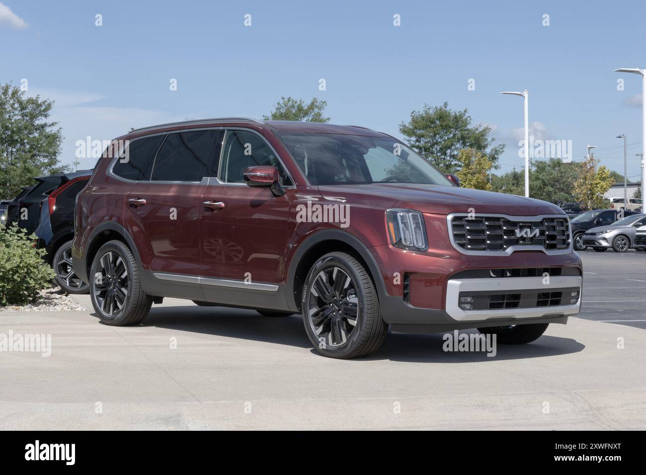 Avon - August 11, 2024: Kia Telluride SX display at a dealership. Kia ...