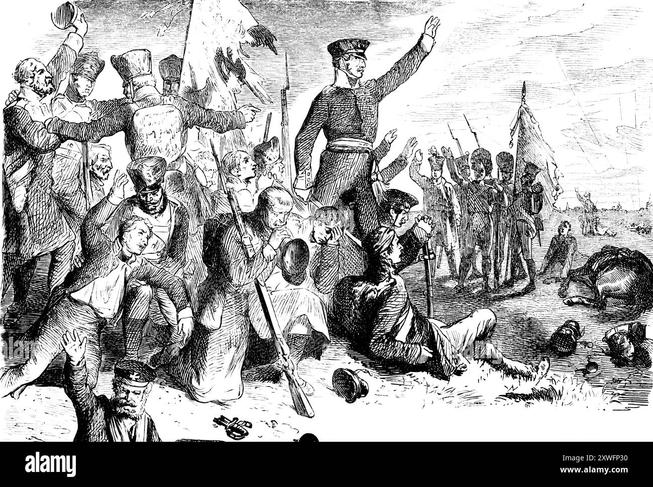 Scene of the Battle of the Nations or the Battle of Leipzig in 1813 ...