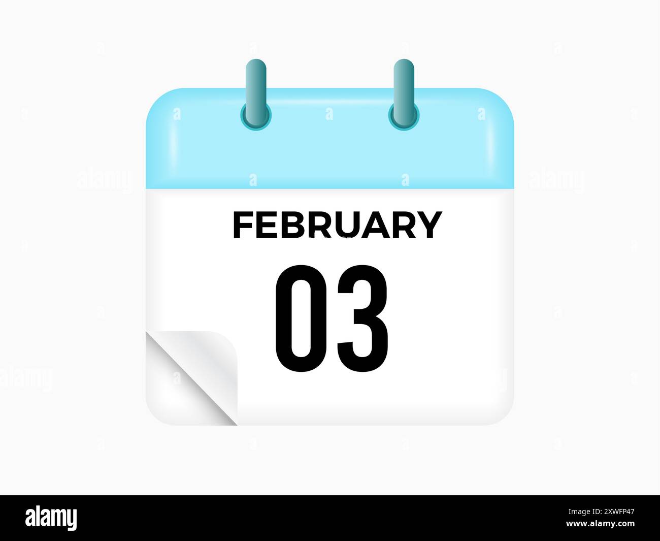 February 3 - calendar and Time planner. Daily Calendar Icon reminder ...
