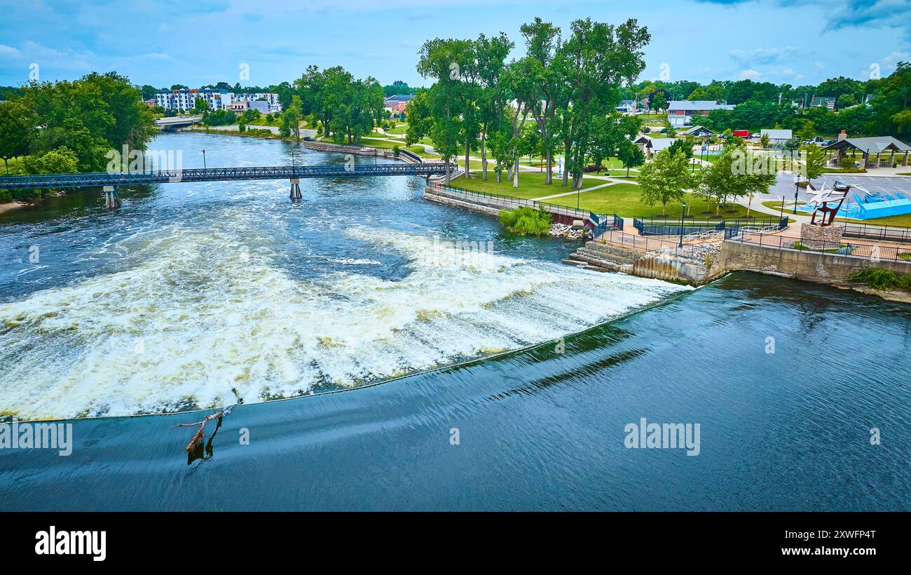 Aerial View of Dangerous Recirculating Current with Pedestrian Bridge ...