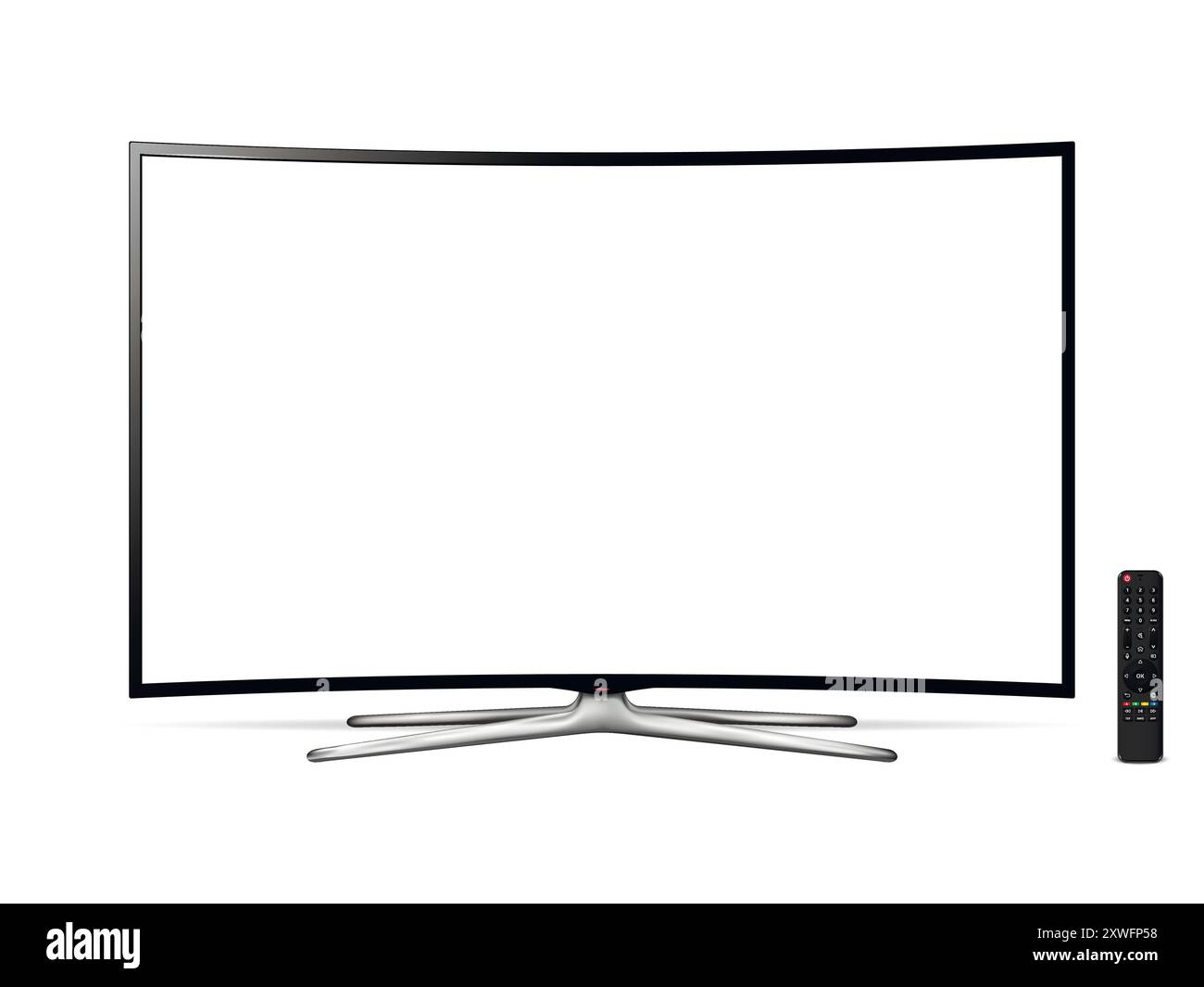Modern curved TV with blank screen mockup. Vector illustration Stock Vector Image & Art - Alamy