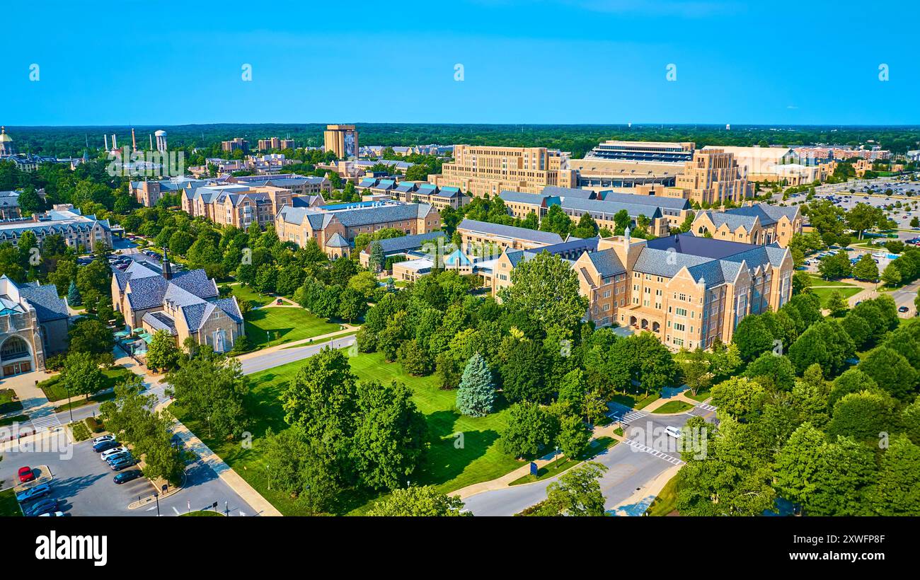 Aerial View of Sprawling University Campus with Academic Buildings and ...