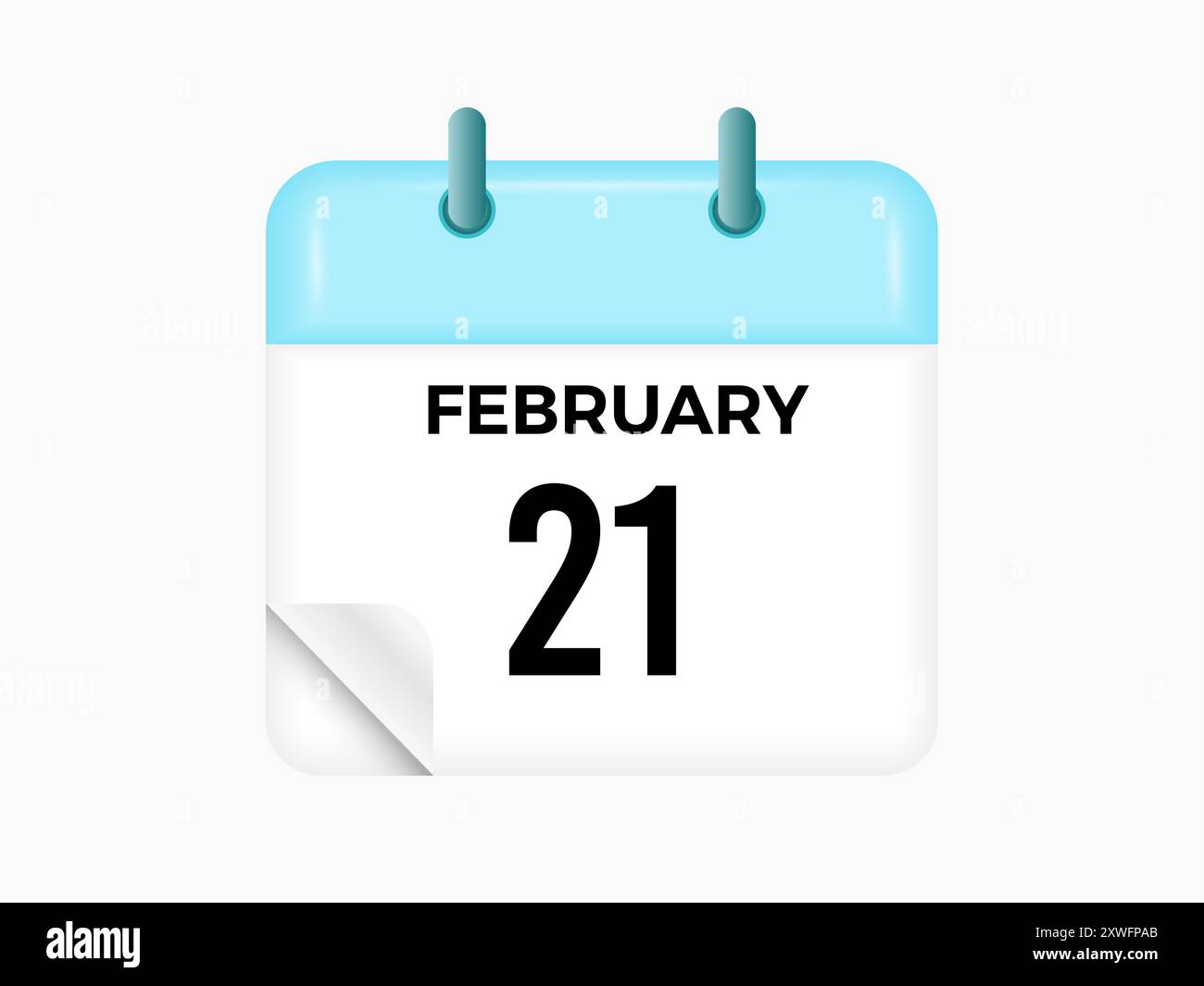 February 21 - calendar and Time planner. Daily Calendar Icon reminder ...
