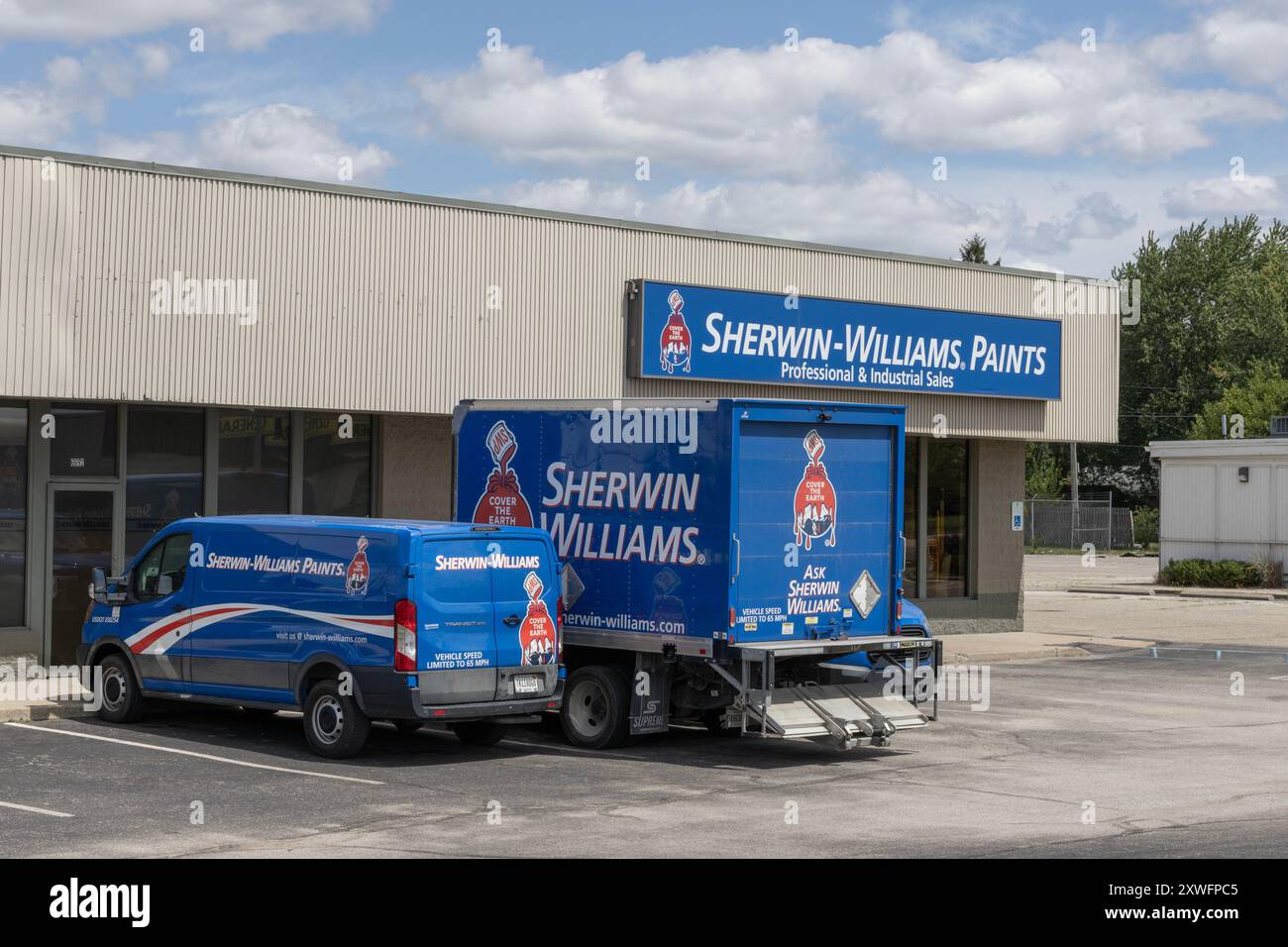Indianapolis - August 11, 2024: Sherwin-Williams retail paint and ...