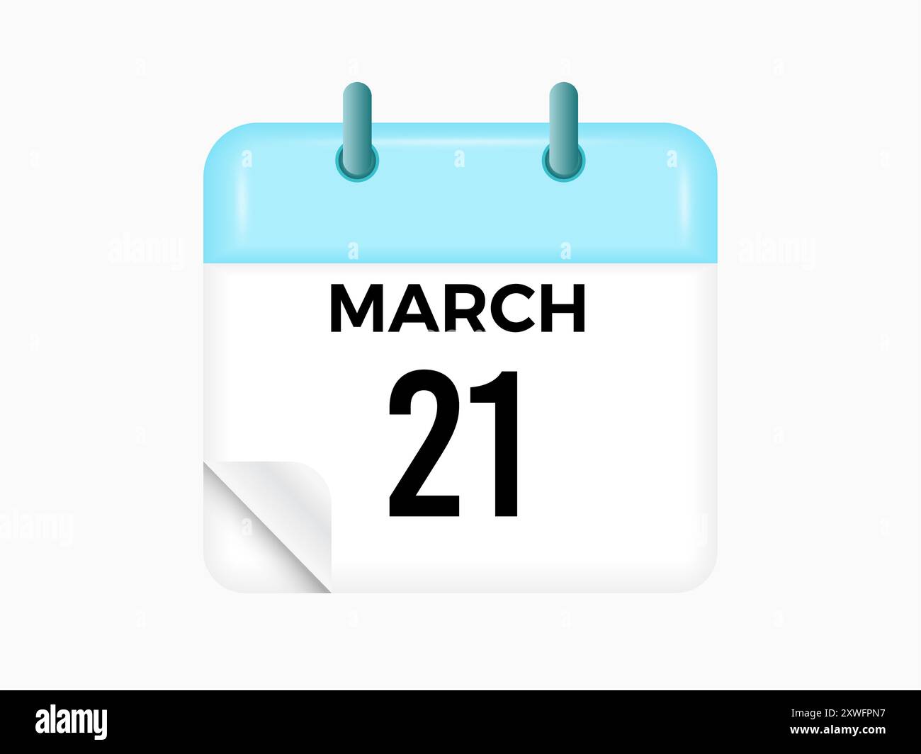 March 21 - calendar and Time planner. Daily Calendar Icon reminder ...