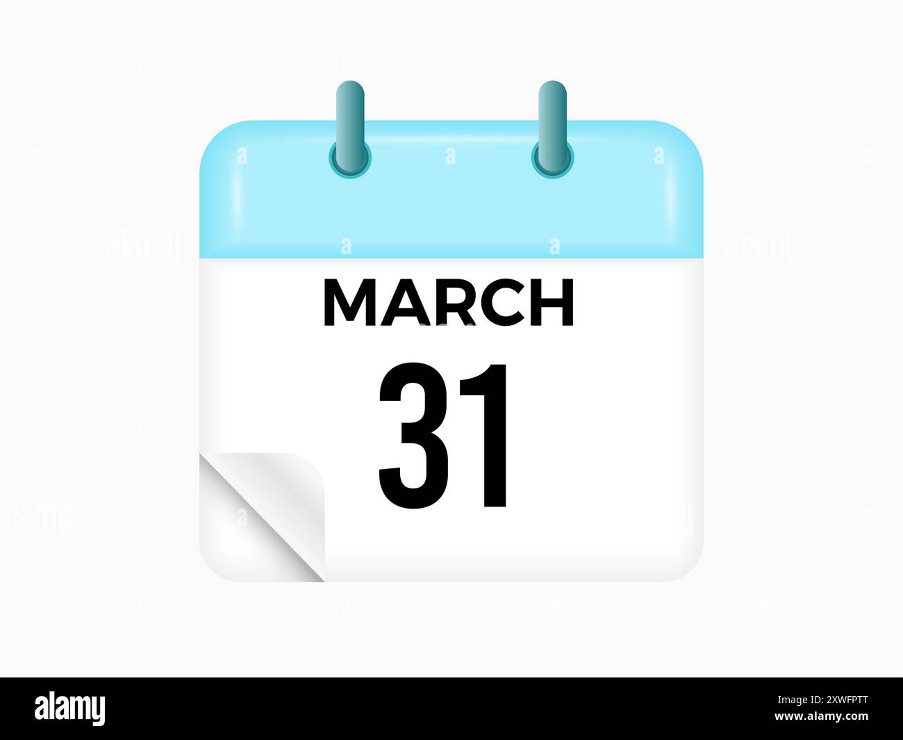March 31 - calendar and Time planner. Daily Calendar Icon reminder ...