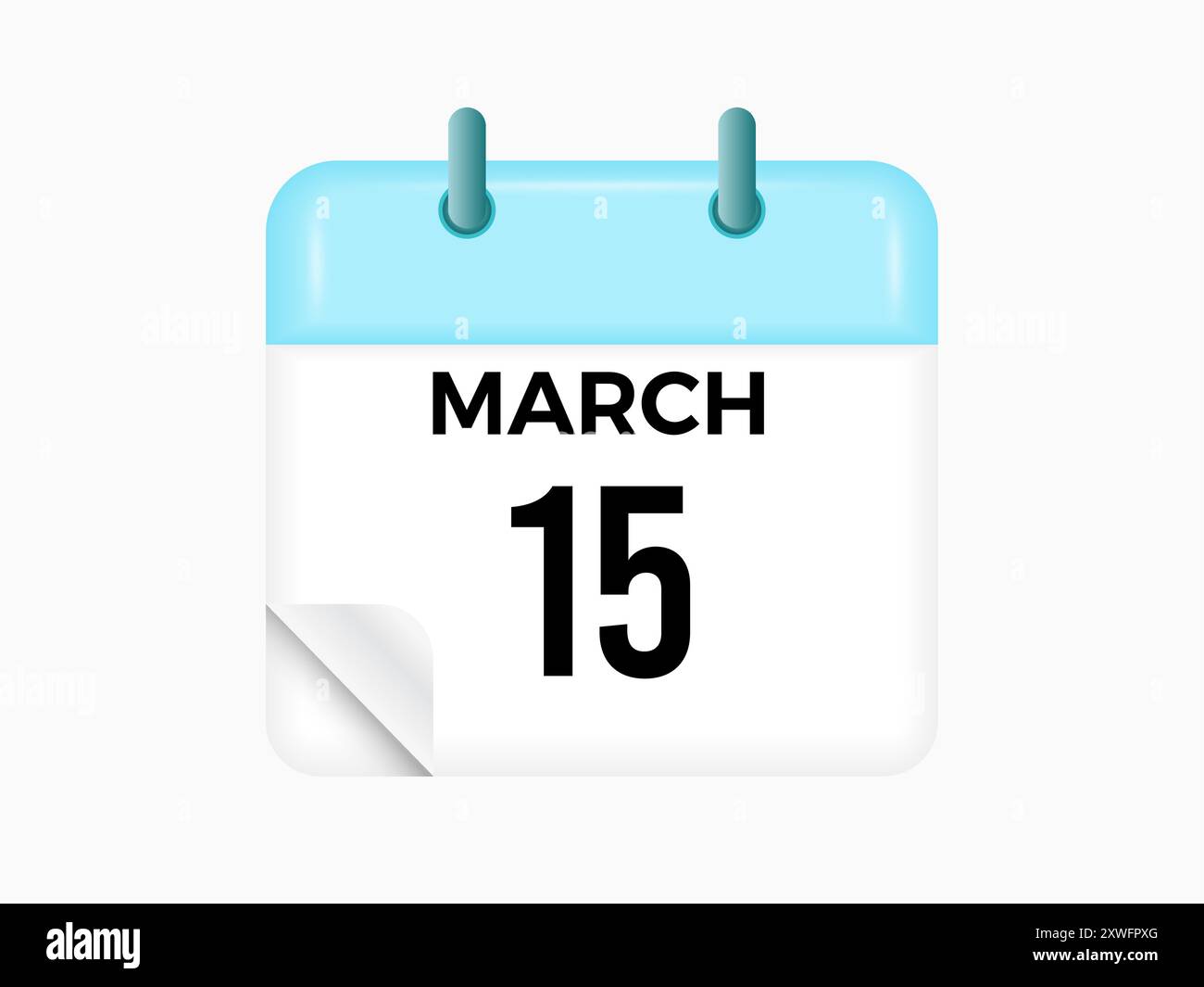 March 15 - calendar and Time planner. Daily Calendar Icon reminder ...