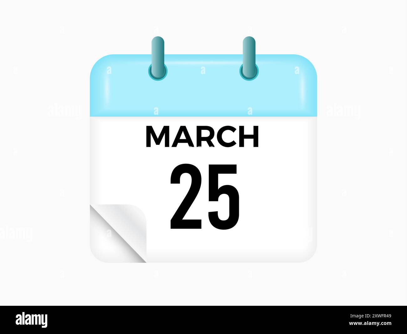 March 25 - calendar and Time planner. Daily Calendar Icon reminder ...