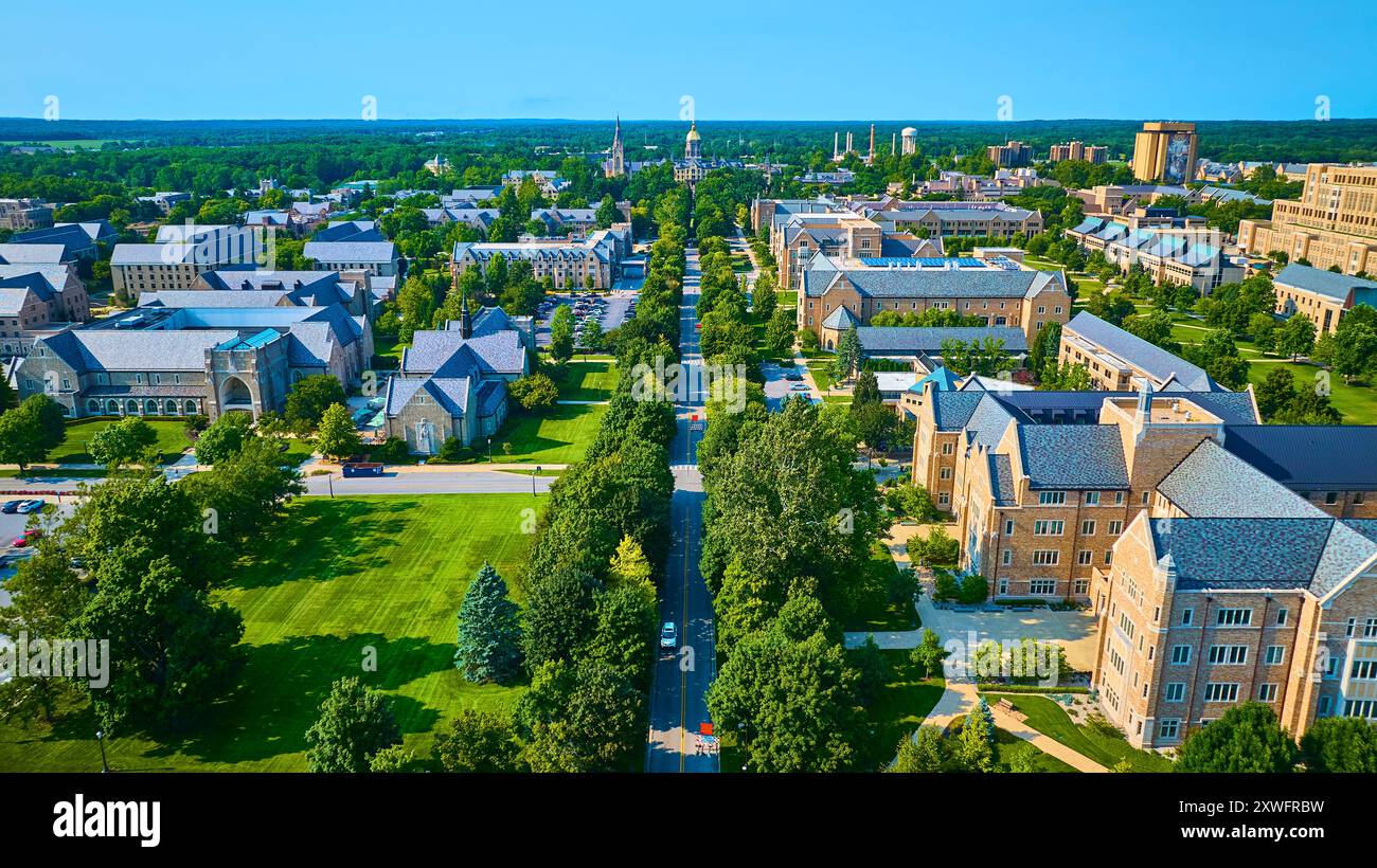 Aerial View of Gothic Architecture University Campus with Lush Greenery ...