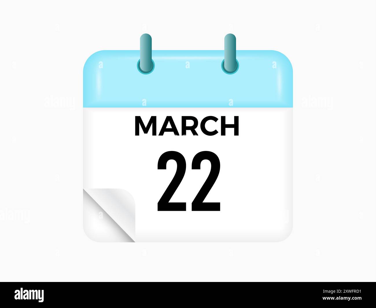 March 22 - calendar and Time planner. Daily Calendar Icon reminder ...