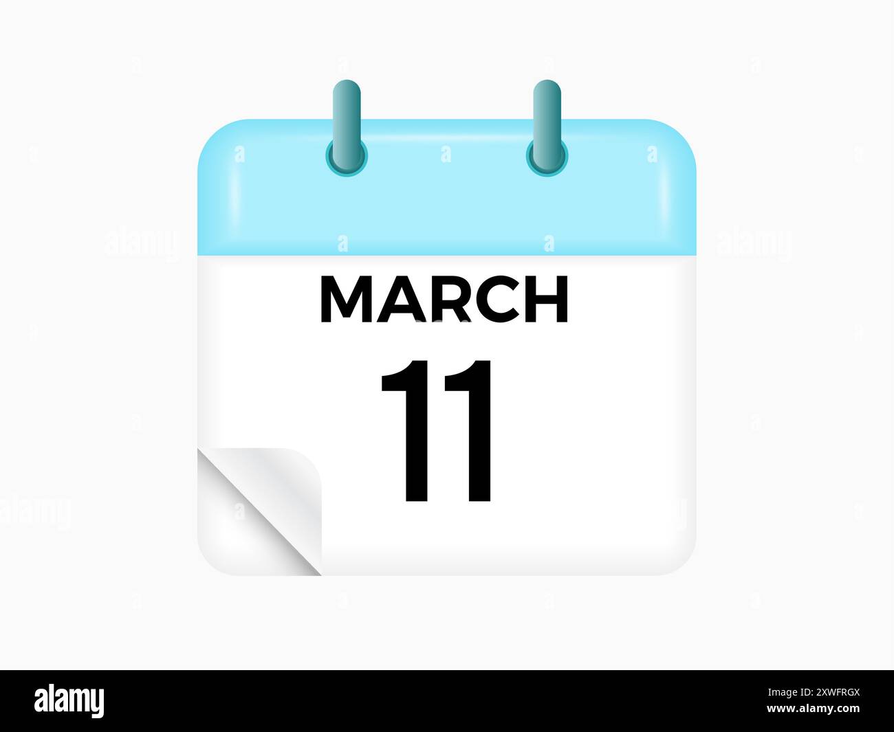 March 11 - calendar and Time planner. Daily Calendar Icon reminder ...