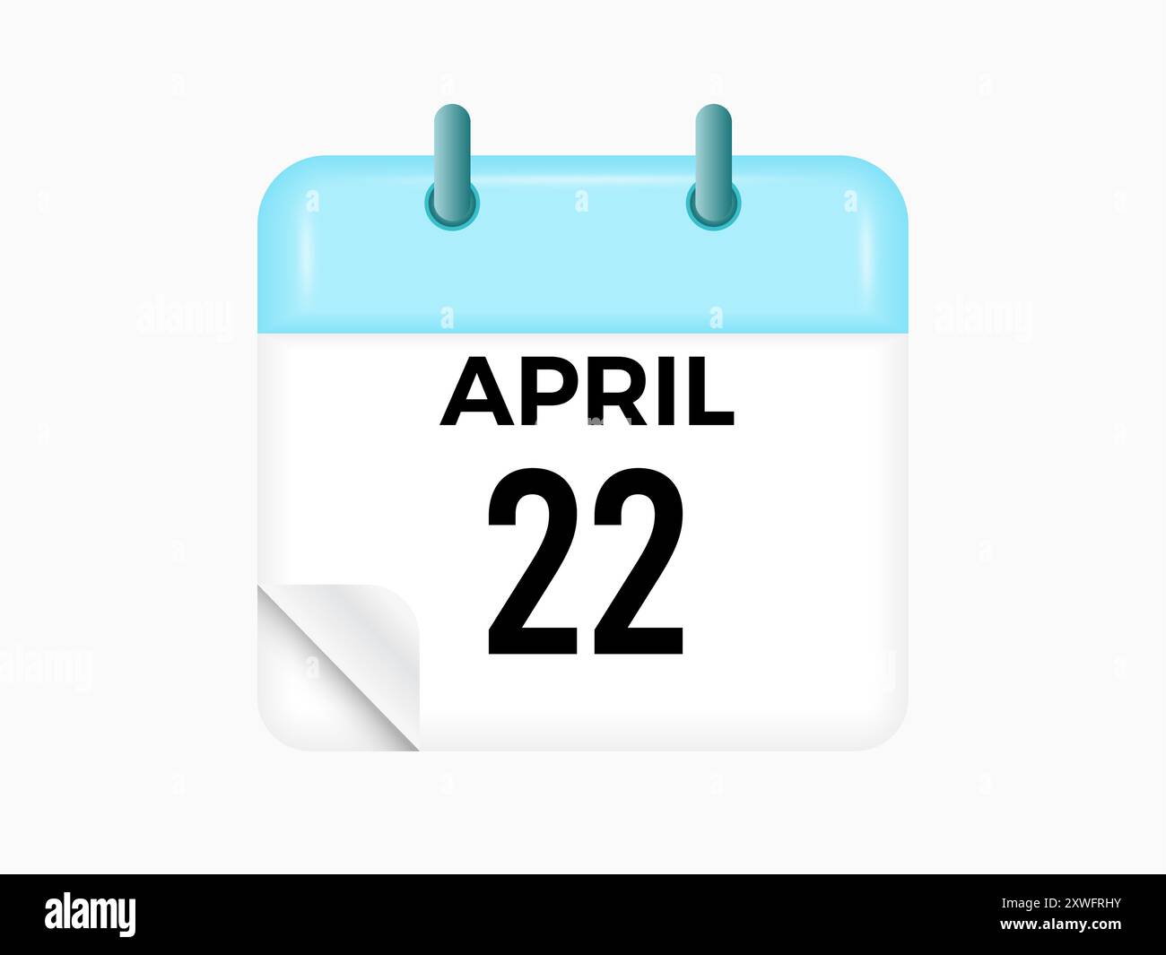 April 22 - calendar and Time planner. Daily Calendar Icon reminder ...