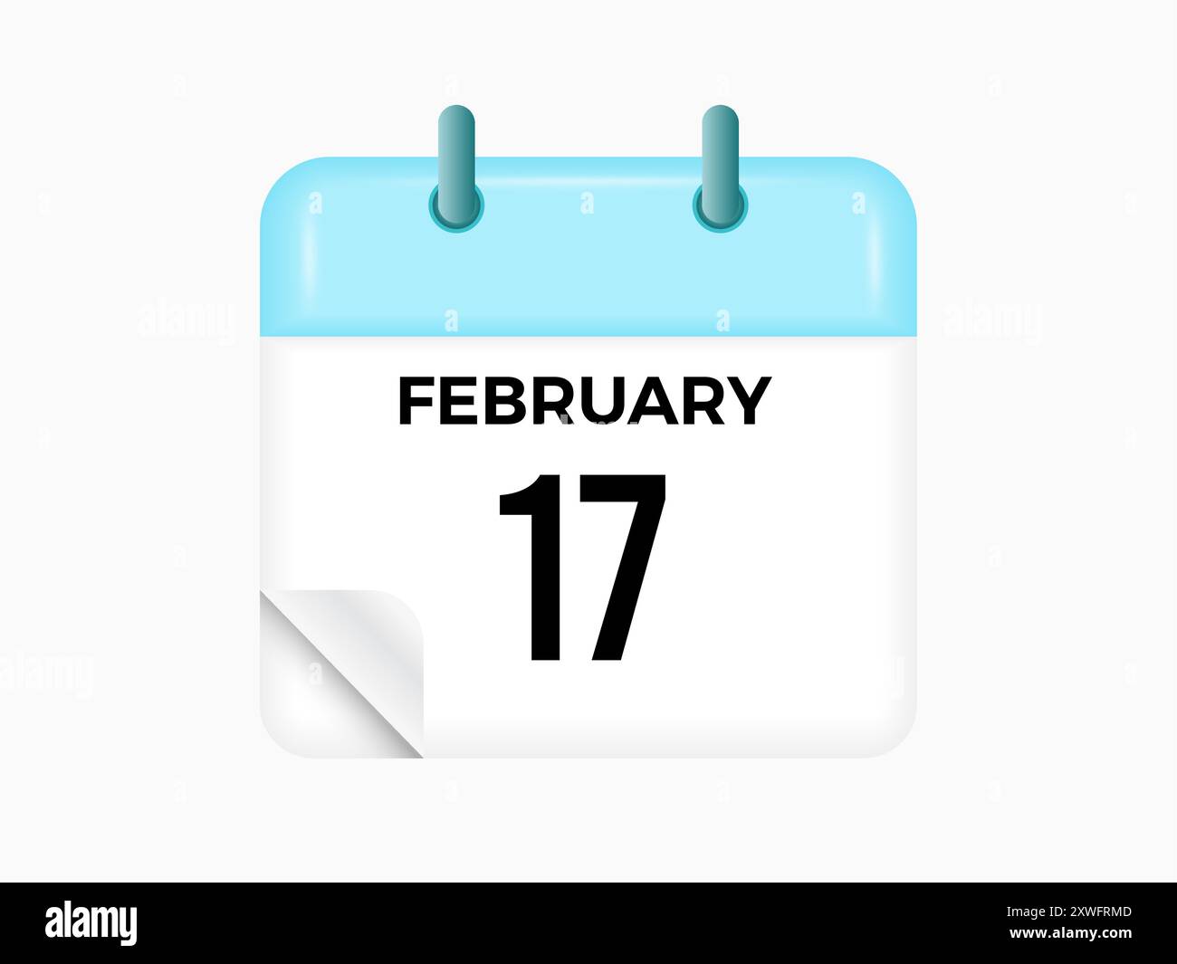 February 17 - calendar and Time planner. Daily Calendar Icon reminder ...