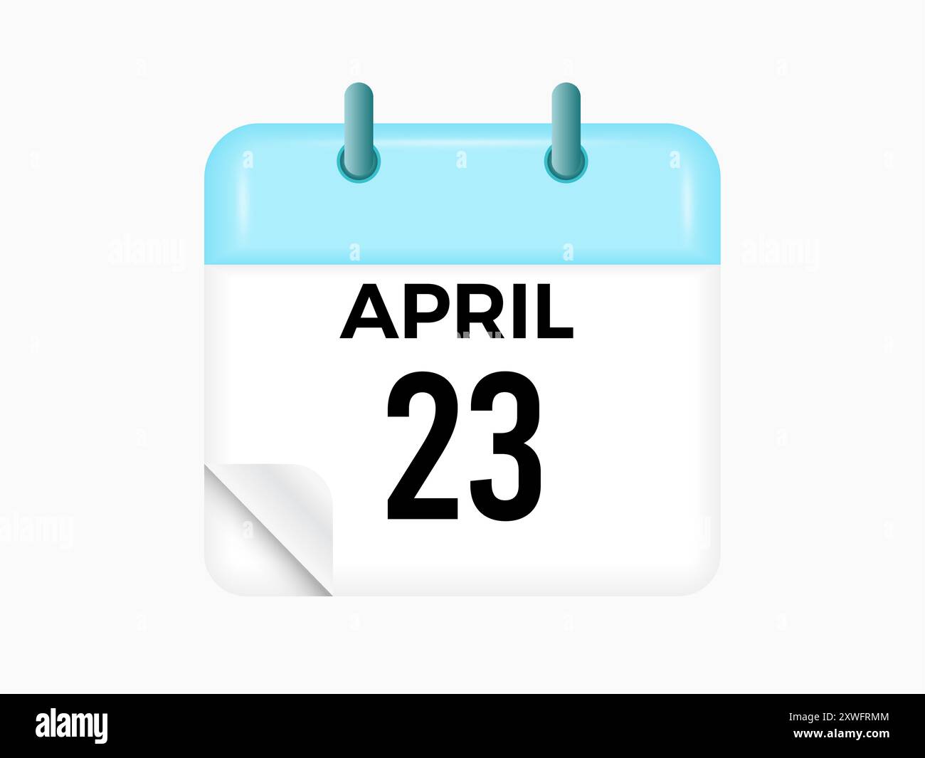 April 23 - calendar and Time planner. Daily Calendar Icon reminder ...