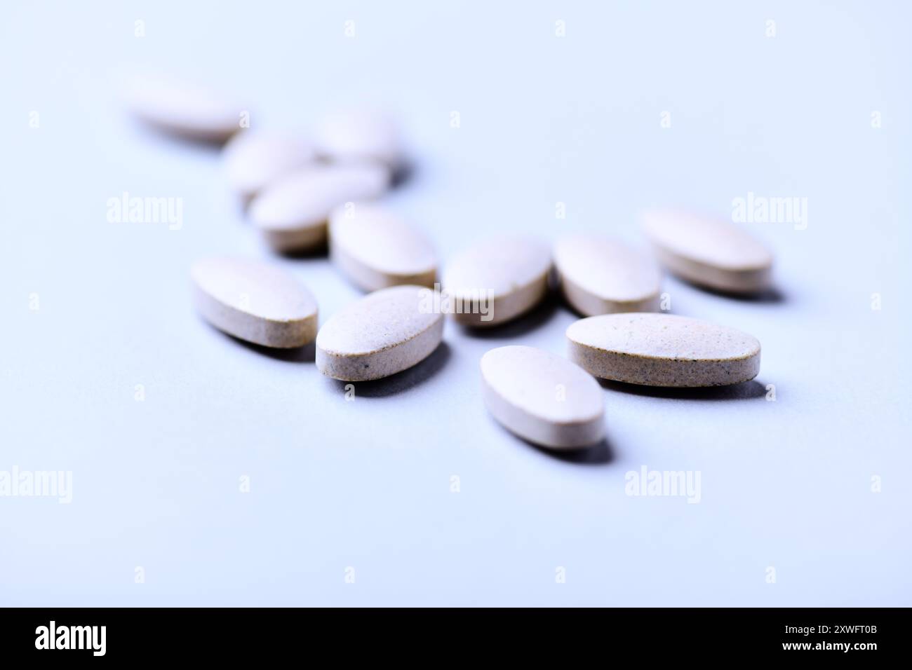 Ashwagandha (Withania somnifera) tablets. Concept for a healthy dietary ...