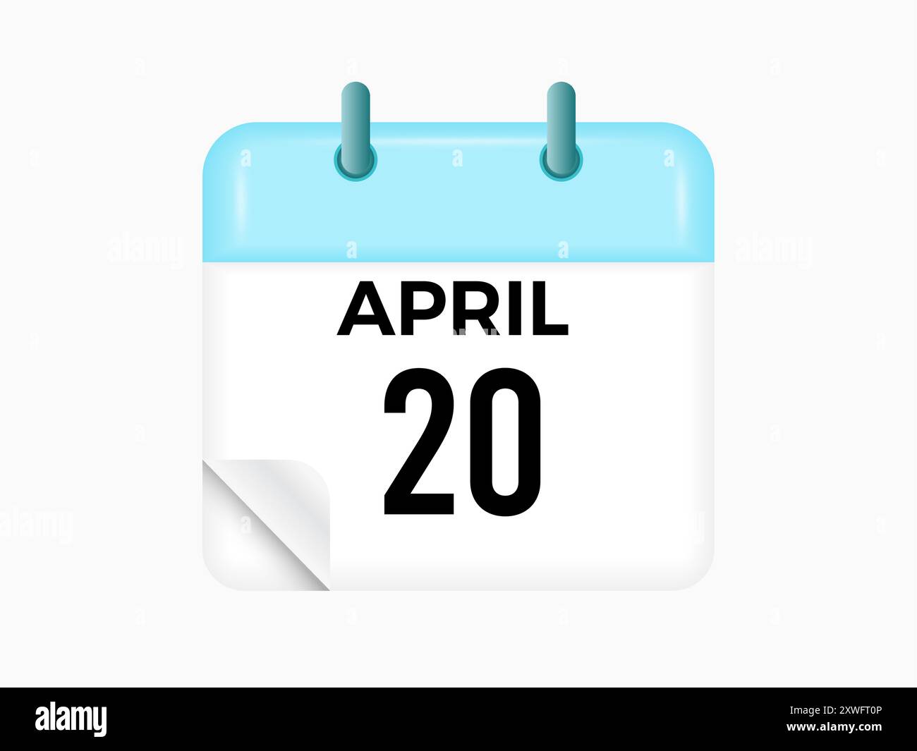 April 20 - calendar and Time planner. Daily Calendar Icon reminder ...