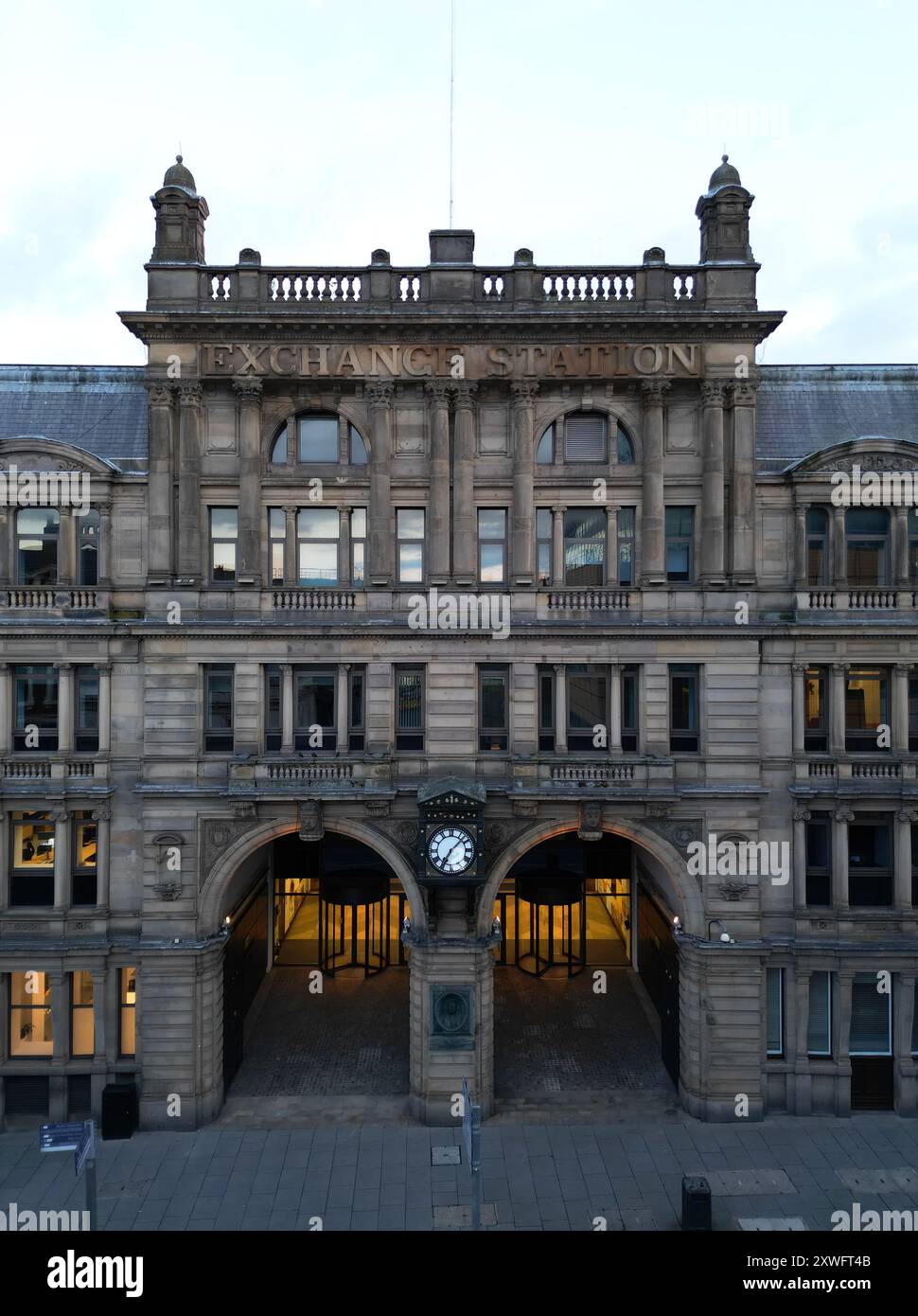 Elevated eye level view of the old Exchange Station on Tithebarn Street ...