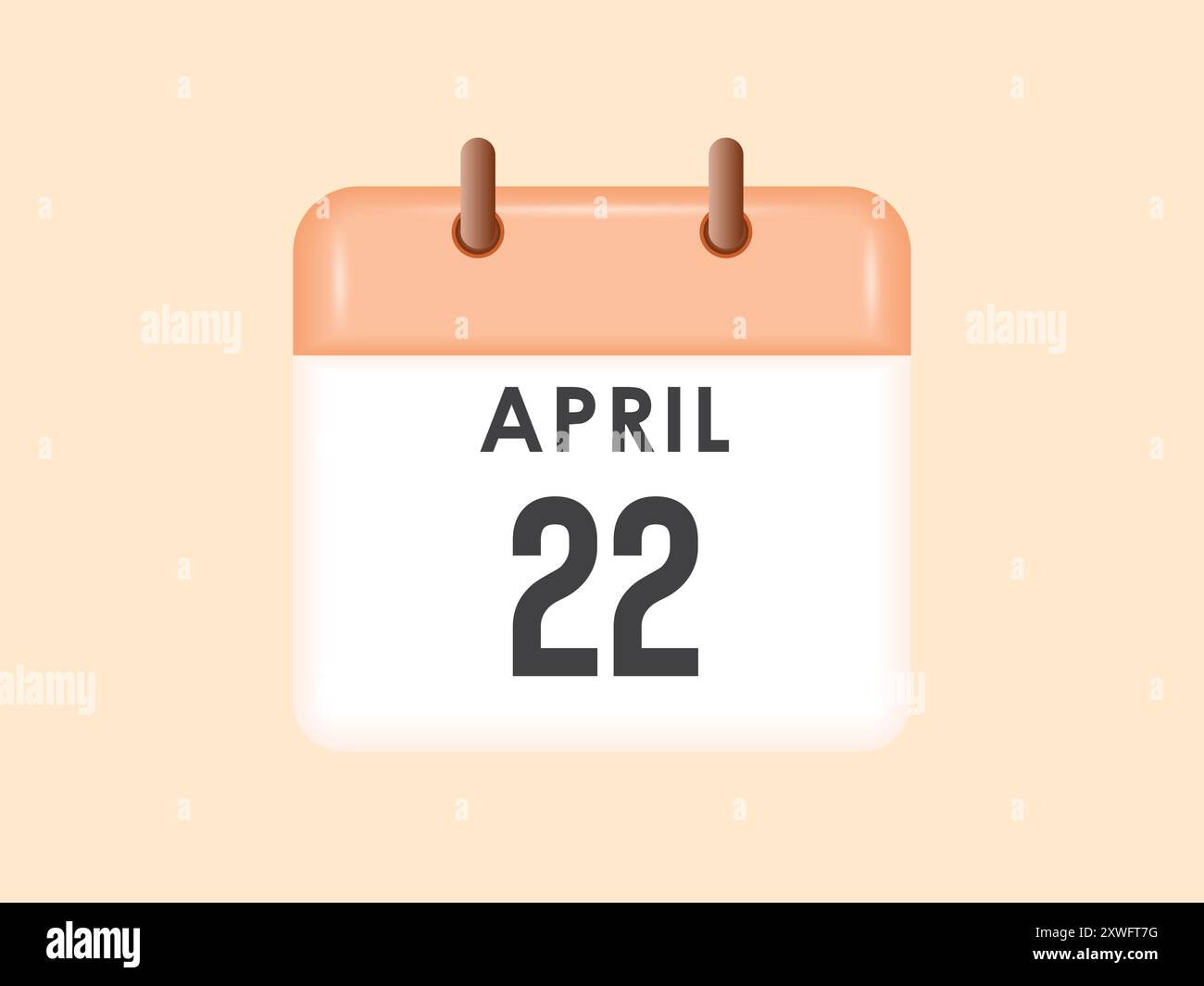 April 22 - calendar and Time planner. Daily Calendar Icon reminder ...