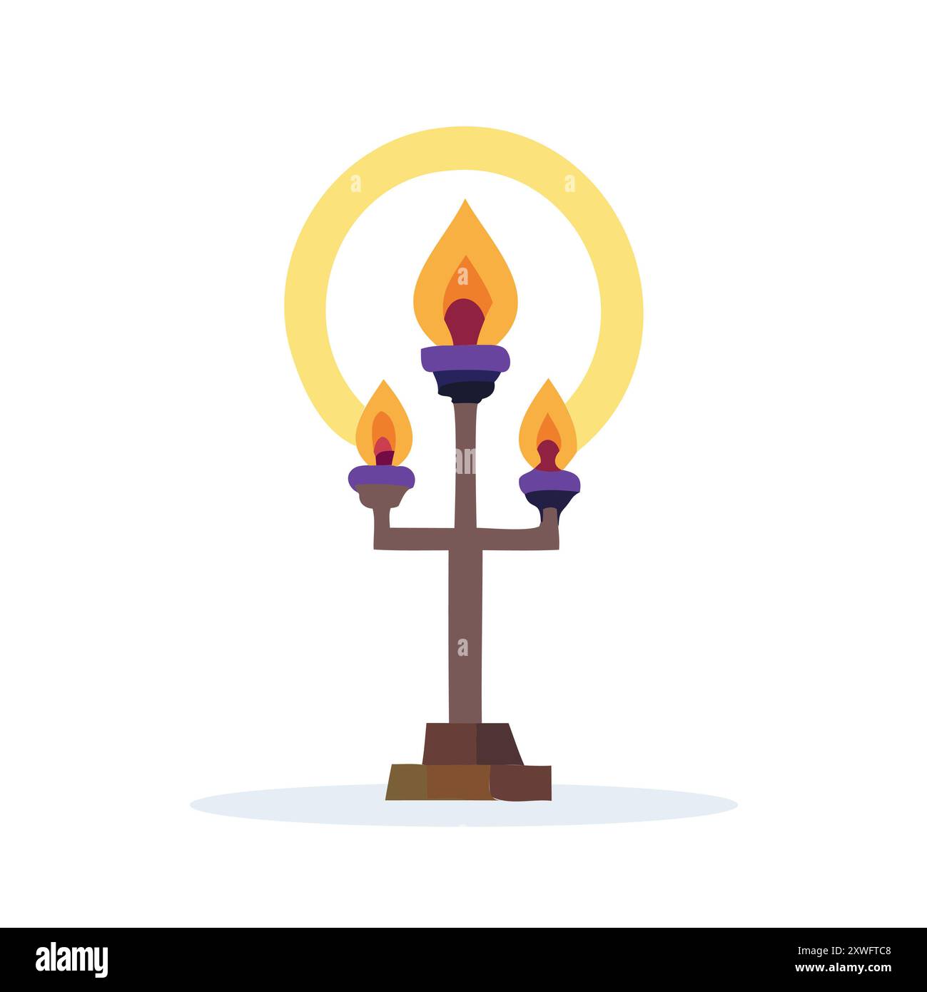 Elegant Trident Candle Holder with Glowing Flames - Minimalist ...