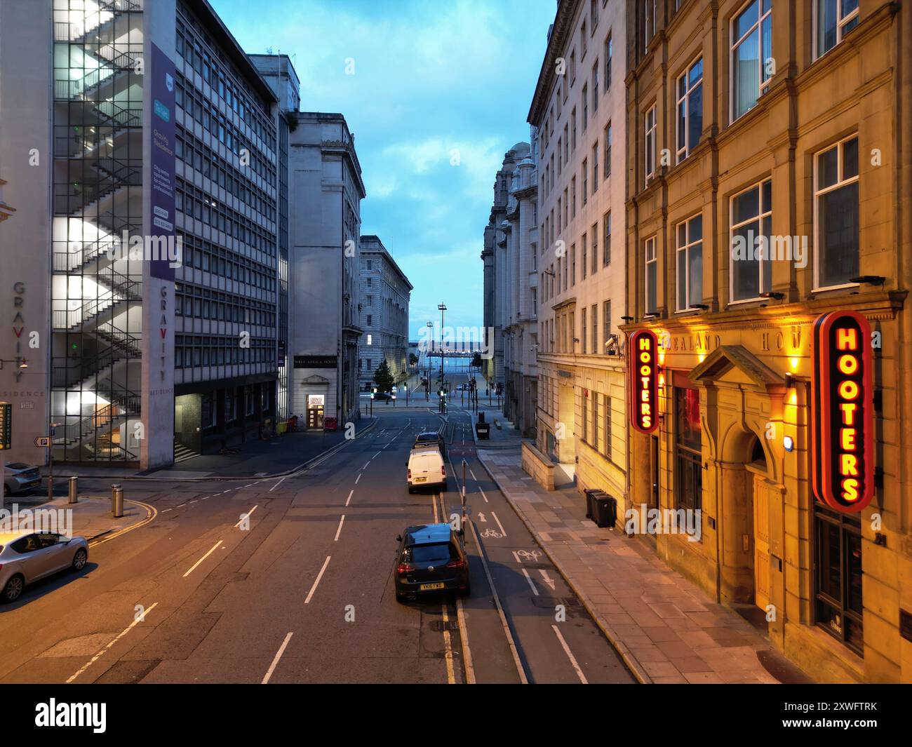Hooters bar and restaurant on Water St Liverpool Stock Photo - Alamy