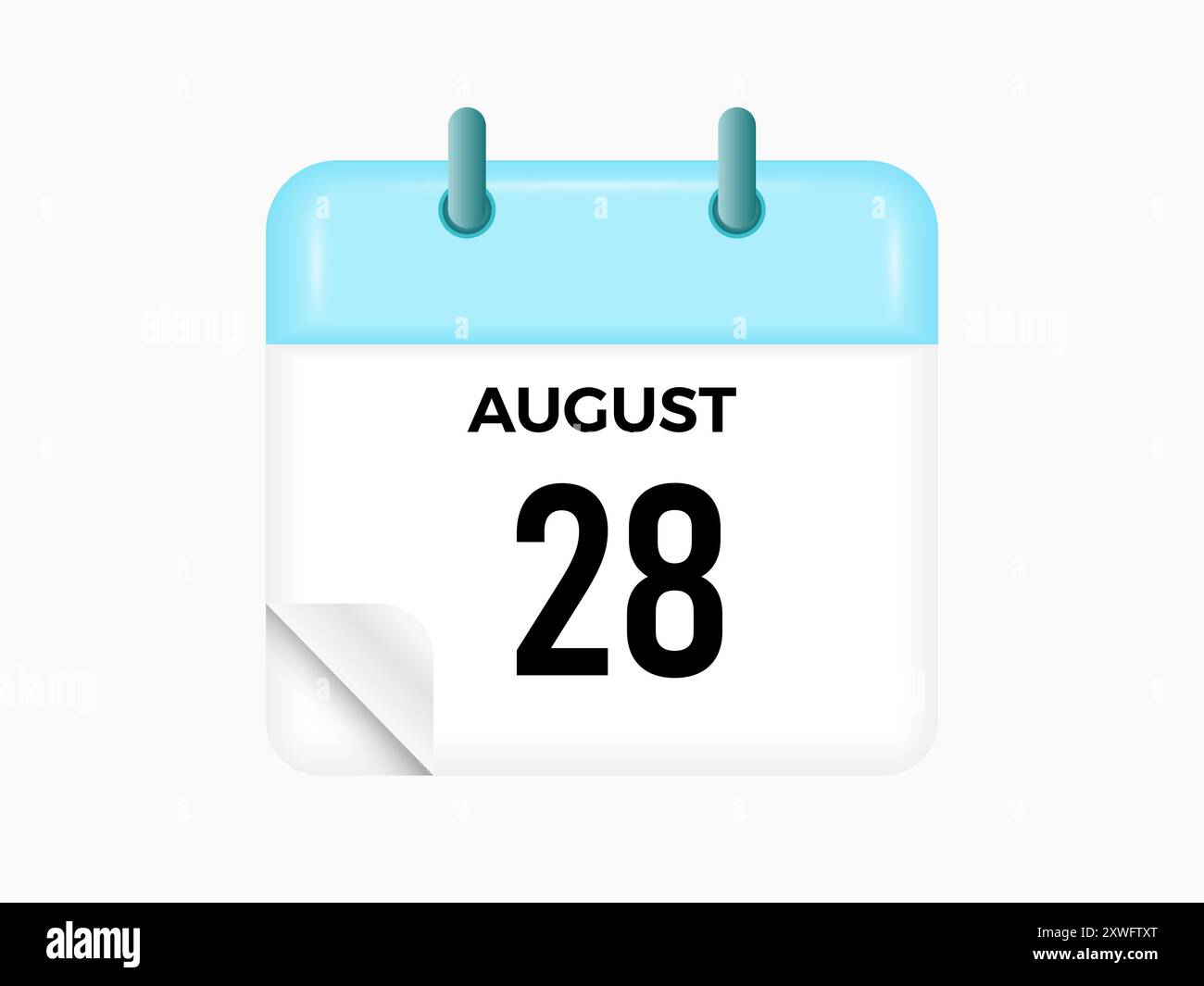 August 28 - calendar and Time planner. Daily Calendar Icon reminder ...