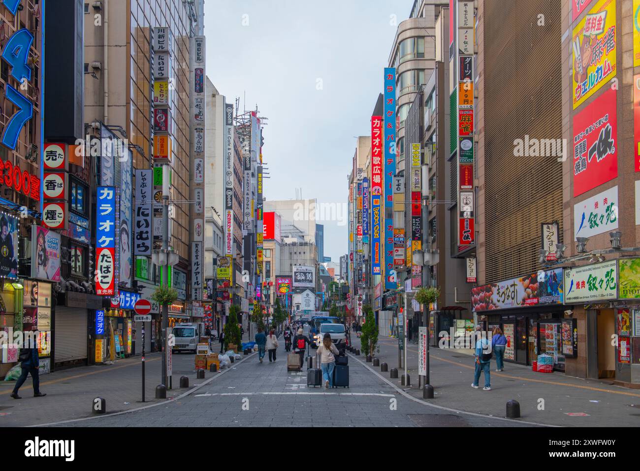 Shops and restaurants on Central Road aka Godzilla Road in Shinjuku ...
