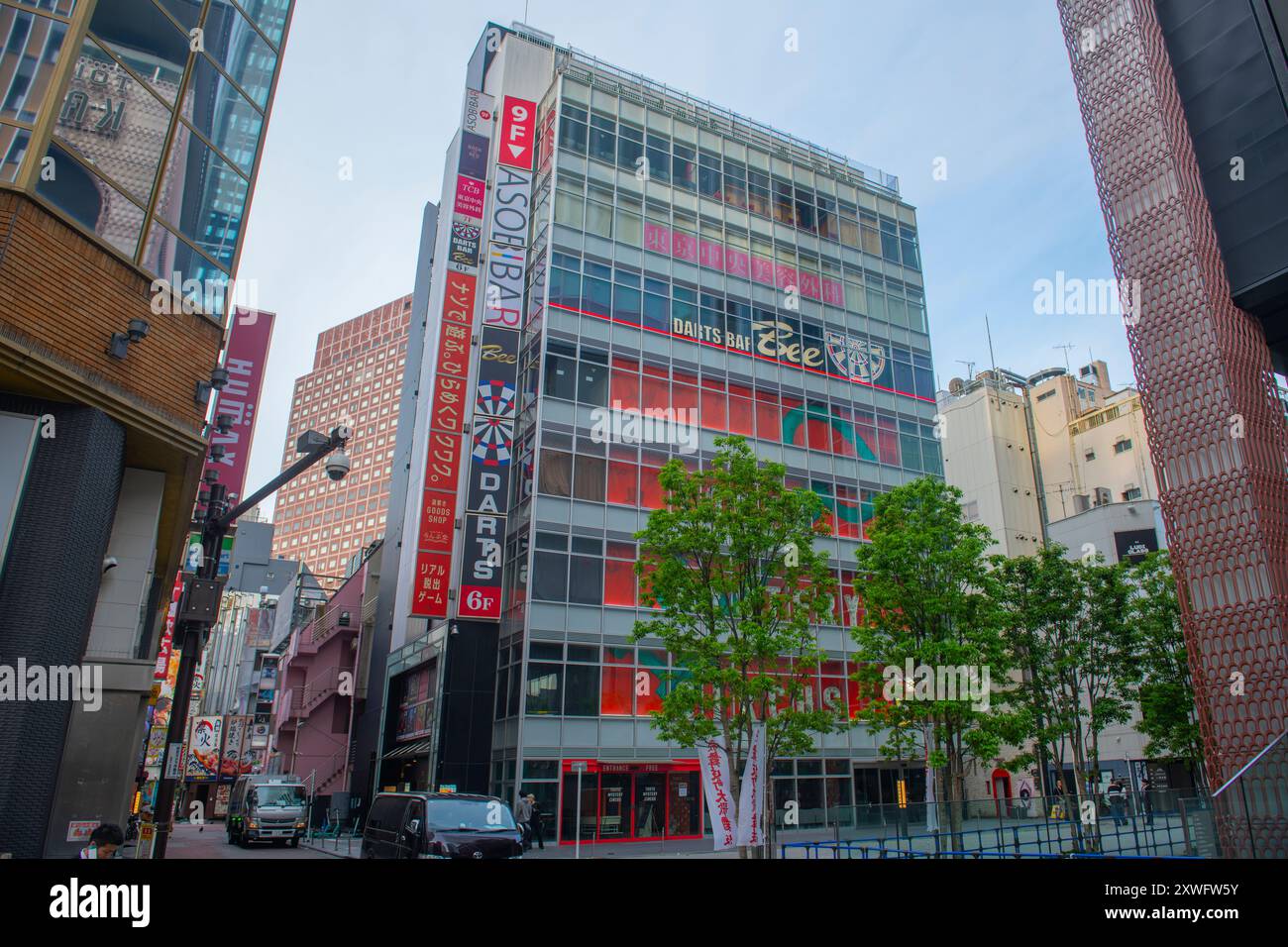 Kabukicho in the morning at Shinjuku Toho Building near Central Road in ...