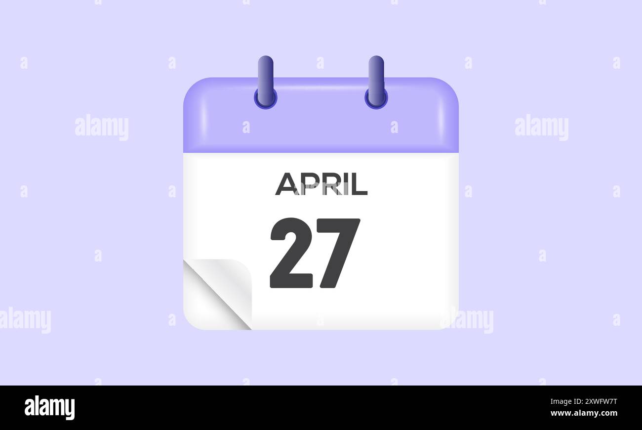 April 27 - calendar and Time planner. Daily Calendar Icon reminder ...