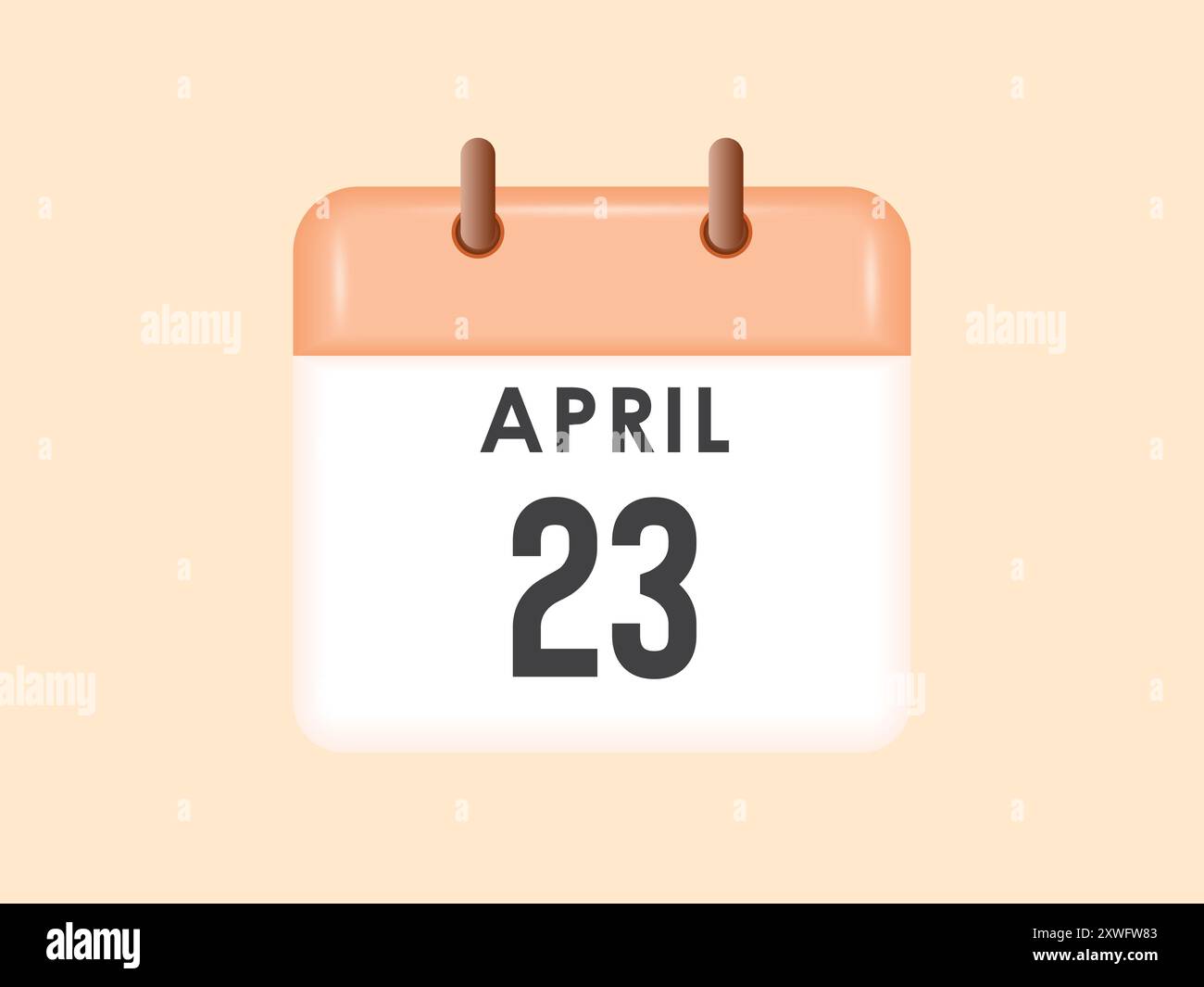 April 23 - calendar and Time planner. Daily Calendar Icon reminder ...