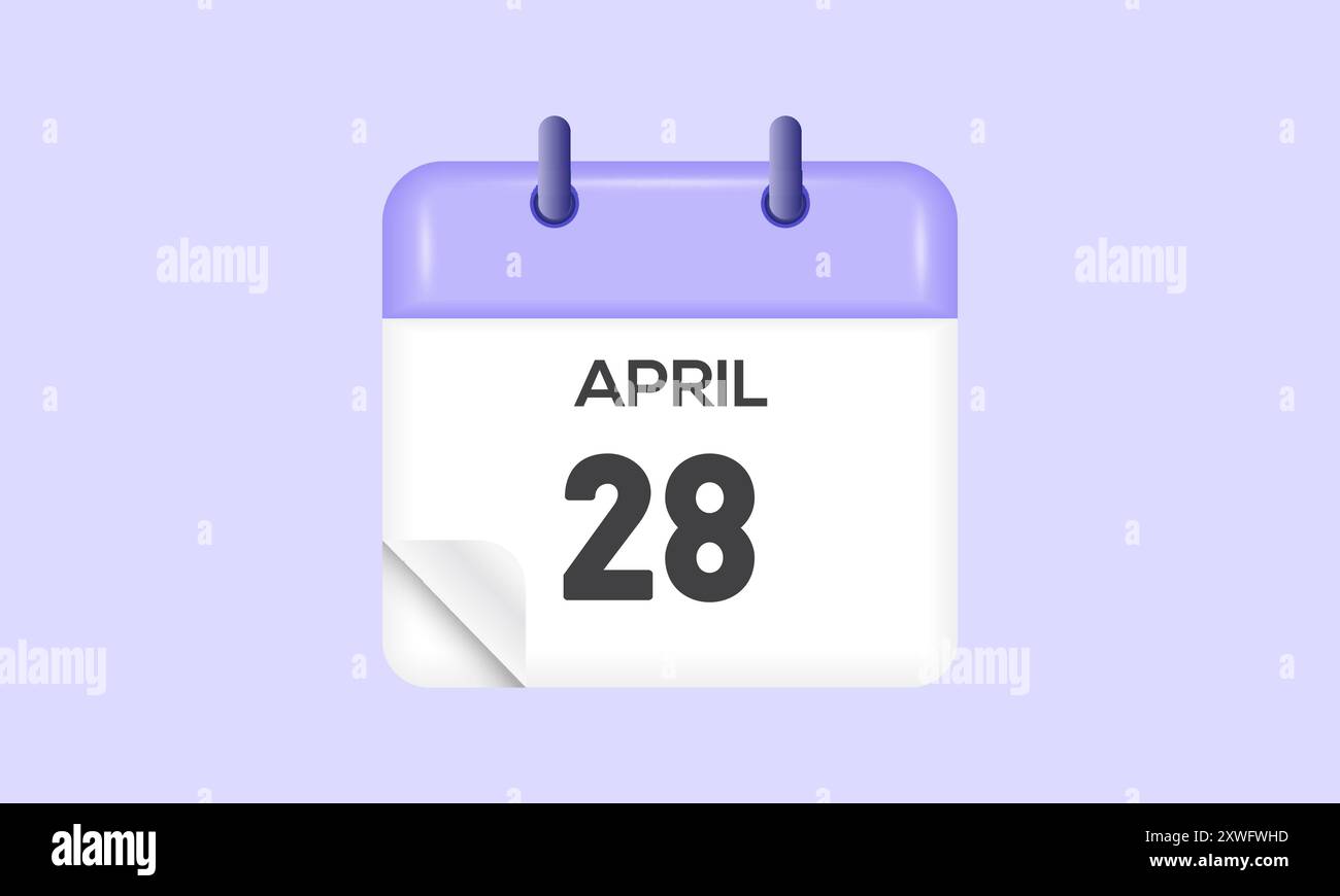 April 28 - calendar and Time planner. Daily Calendar Icon reminder ...