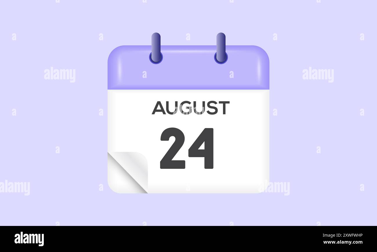 August 24 - calendar and Time planner. Daily Calendar Icon reminder ...