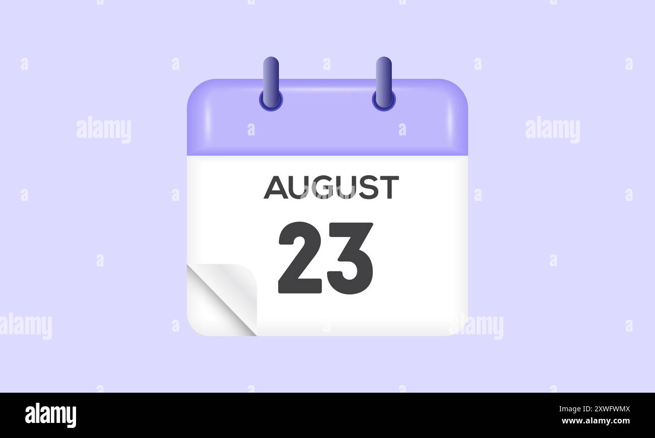August 23 - calendar and Time planner. Daily Calendar Icon reminder ...