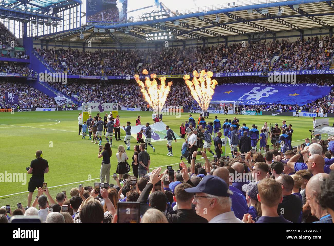 Chelsea London UK 18th August 2024 The first game of the Premier League for Chelsea Football Club and last years champions Manchester City Football Club played at Stamford Bridge. Our Picture Shows