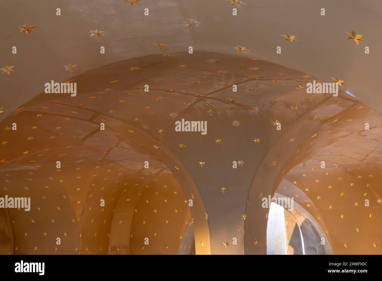 Ceiling with golden stars in burial chamber in Riddarholmen church in ...