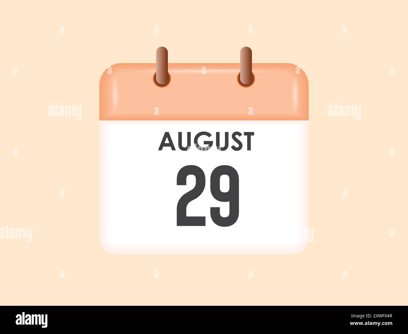 August 29 - calendar and Time planner. Daily Calendar Icon reminder ...
