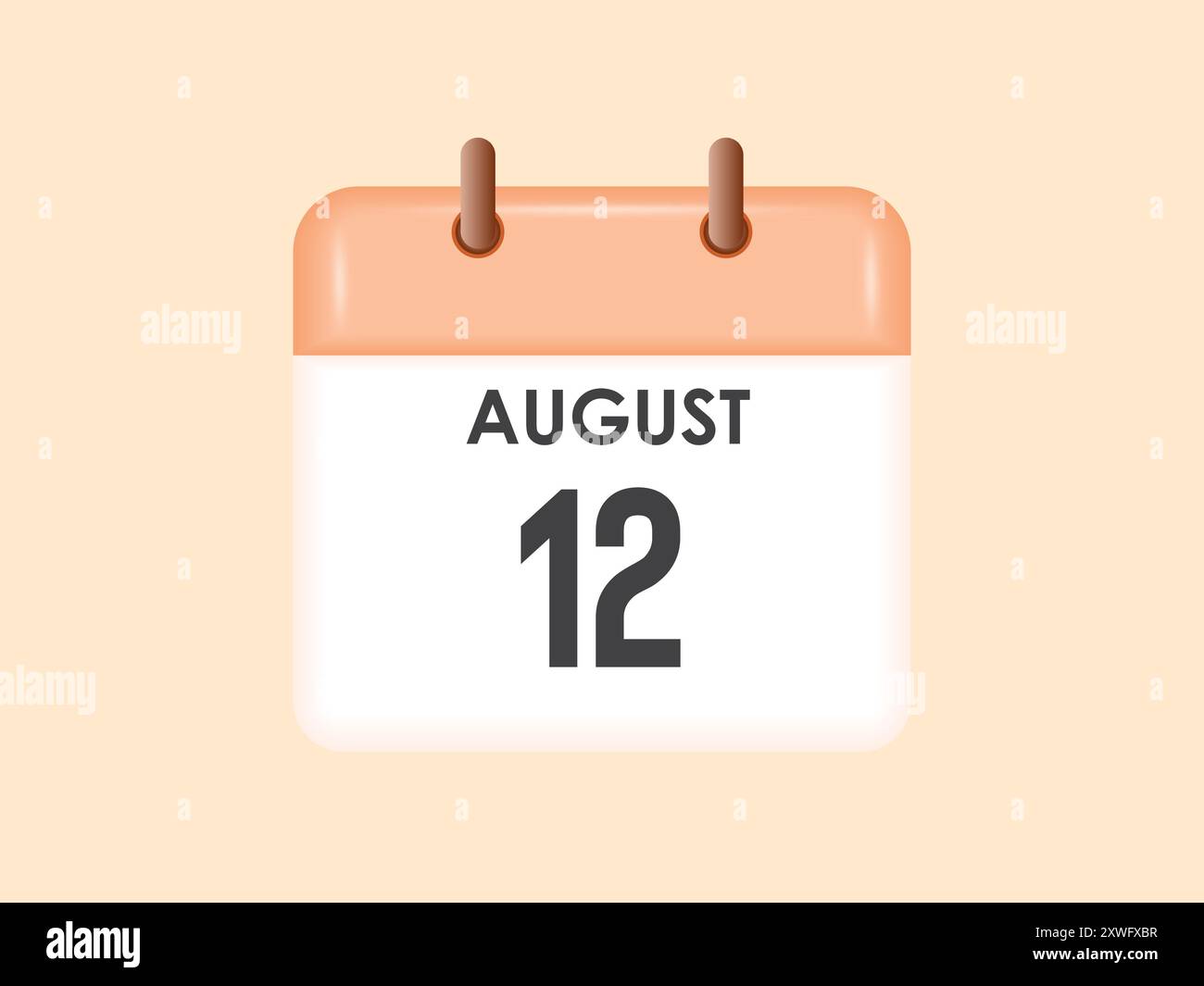 August 12 calendar icon hi-res stock photography and images - Alamy