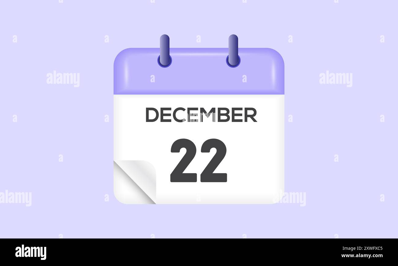 December 22 - calendar and Time planner. Daily Calendar Icon reminder ...