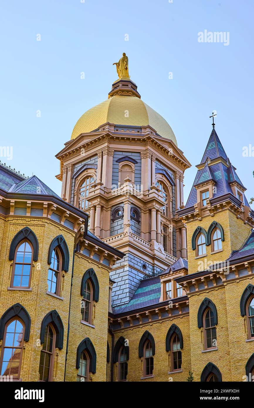 Notre Dame Golden Dome Eye-Level View Stock Photo - Alamy
