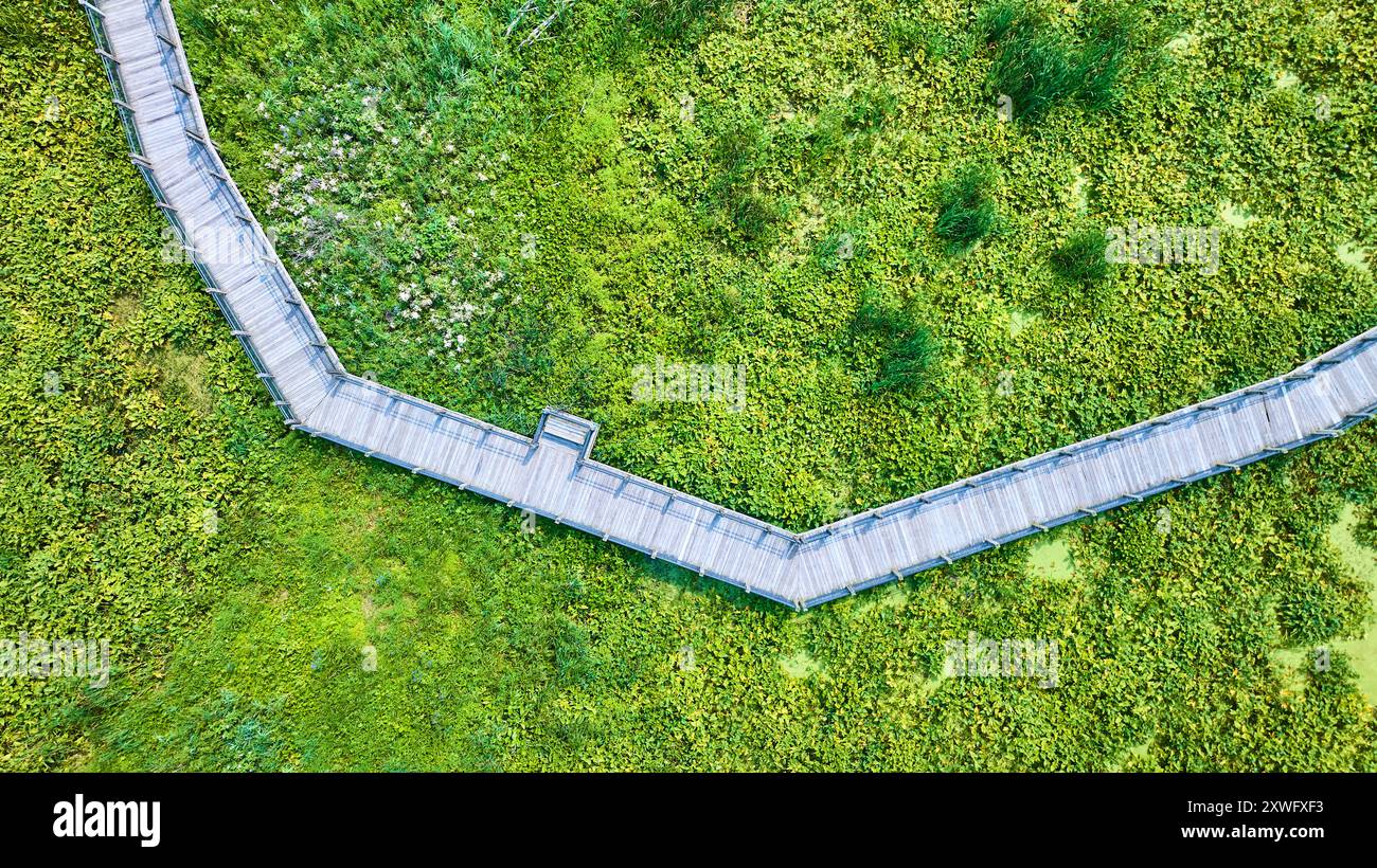 Aerial view zigzag wooden boardwalk hi-res stock photography and images ...