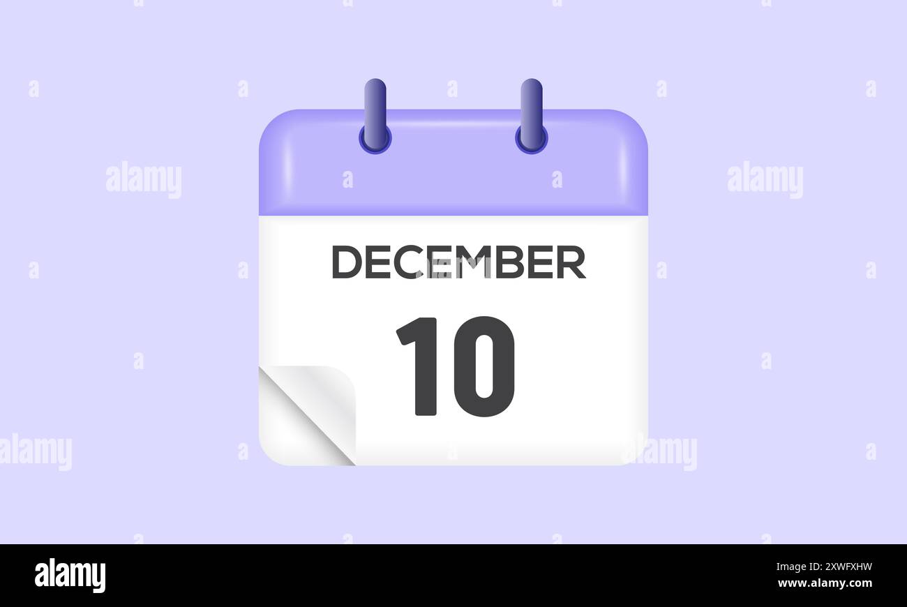 December 10 - calendar and Time planner. Daily Calendar Icon reminder ...