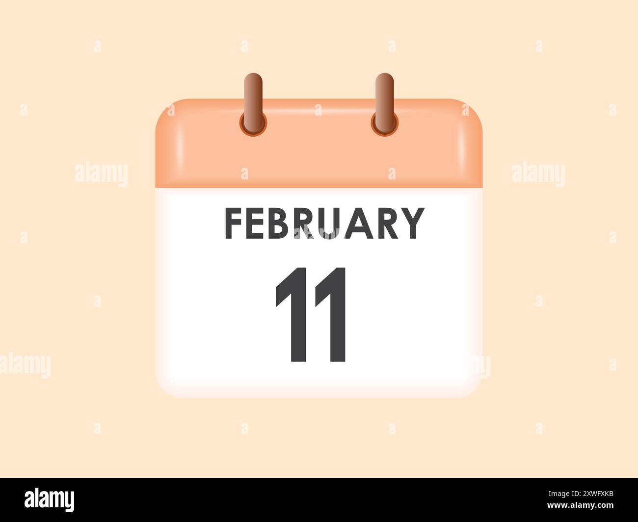 February 11 - calendar and Time planner. Daily Calendar Icon reminder ...